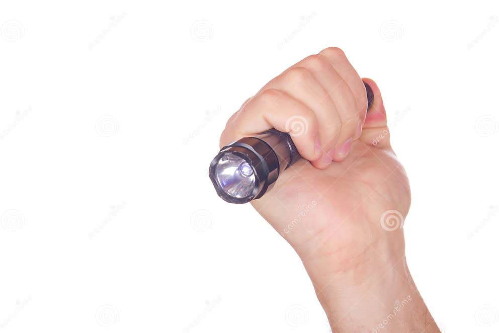 Hand Pointed with Flashlight Stock Photo - Image of seeker, grab: 36400408