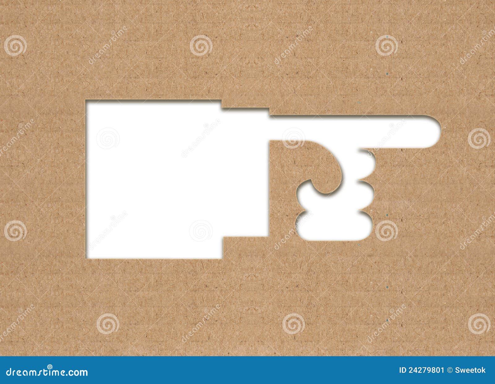 Hand pointer of cardboard stock image. Image of direction - 24279801
