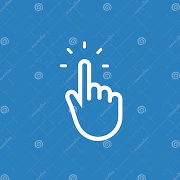 Hand Pointer Click Icon. Cursor Button Finger Click Mouse Touch Symbol Isolated, Web Arrow Stock ...