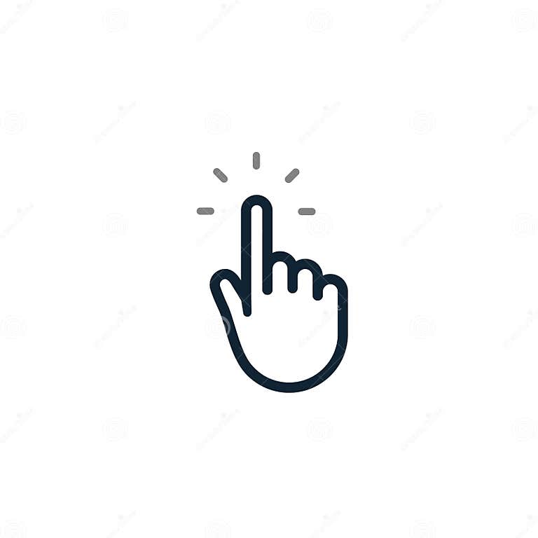 Hand Pointer Click Icon. Cursor Button Finger Click Mouse Touch Symbol ...