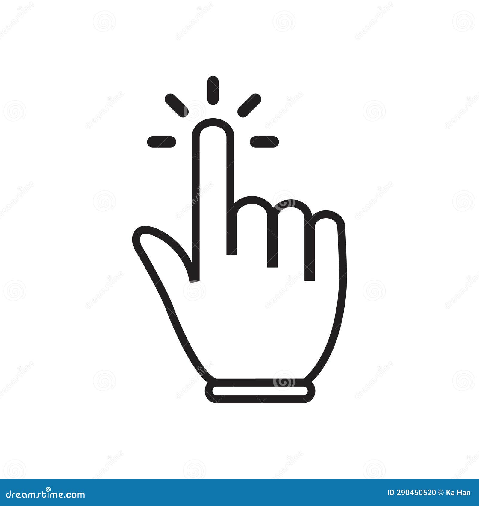 Hand Pointer Cursor Icon Vector. Computer Finger Mouse Sign Symbol ...