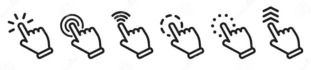 Hand Pointer Cursor Mouse Icon Set. Cursor Icon Set Vector. Mouse Arrow ...