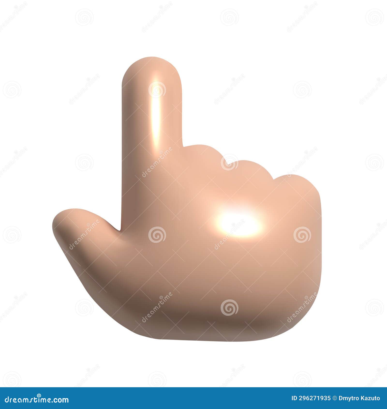 Hand Pointer 3D. Vector Clipart Isolated on White Background Stock ...