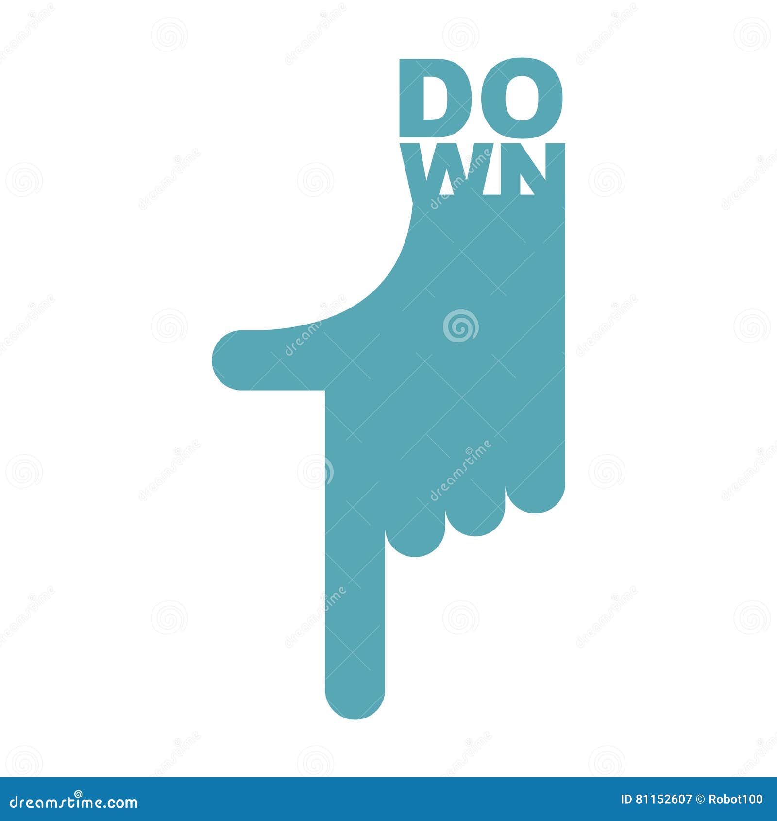Hand Pointer Down. Direction of Route Finger Isolated Stock Vector ...