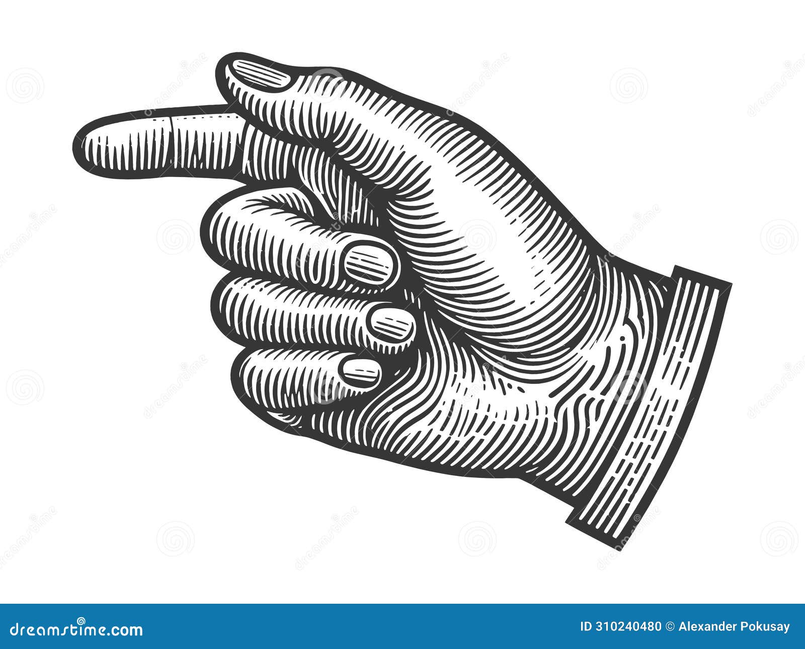 Hand Pointer with Index Finger Sketch Vector Stock Vector ...