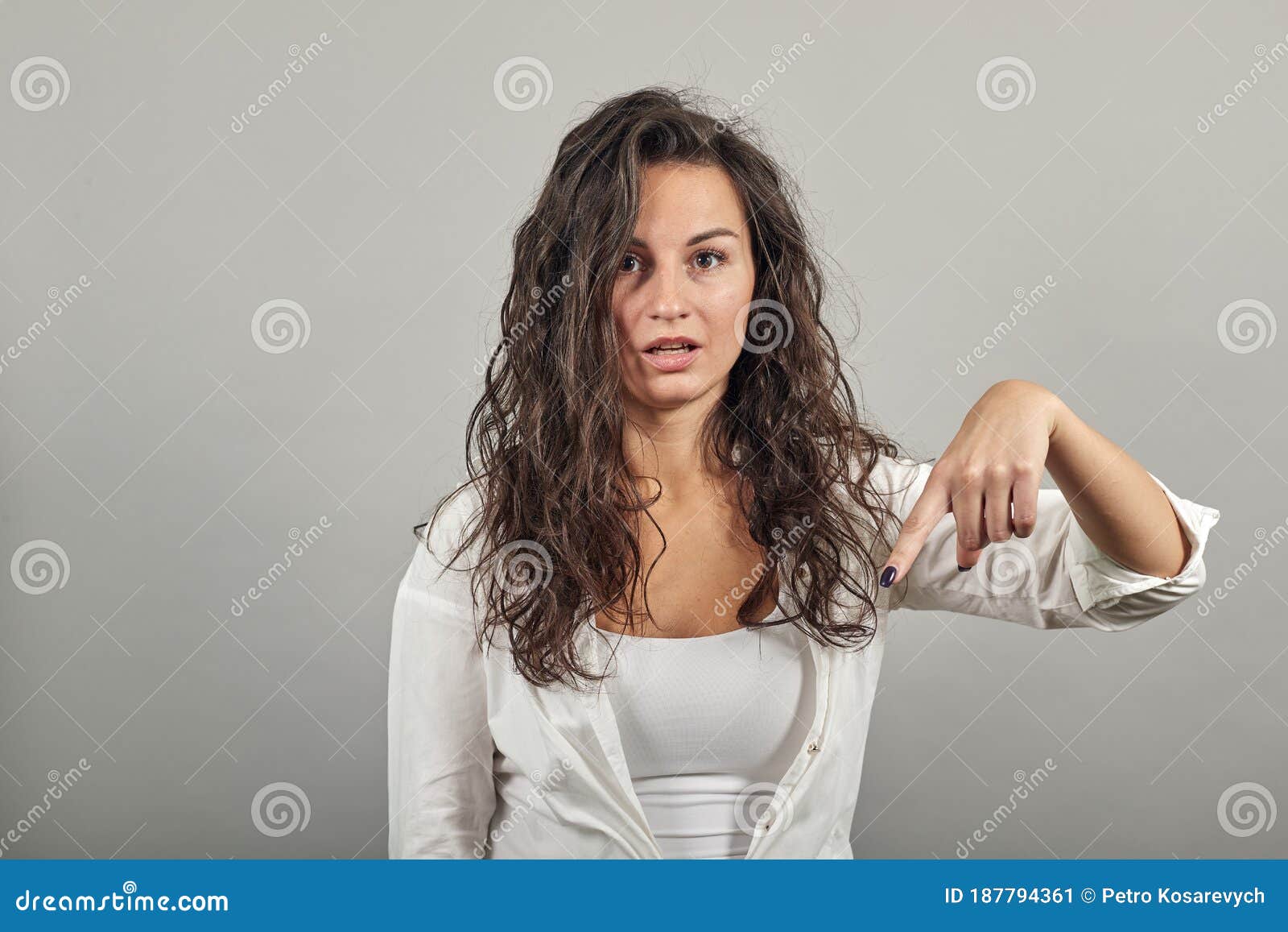 Hand Pointer with Forefingers Pointing Down. Index Finger To Show ...