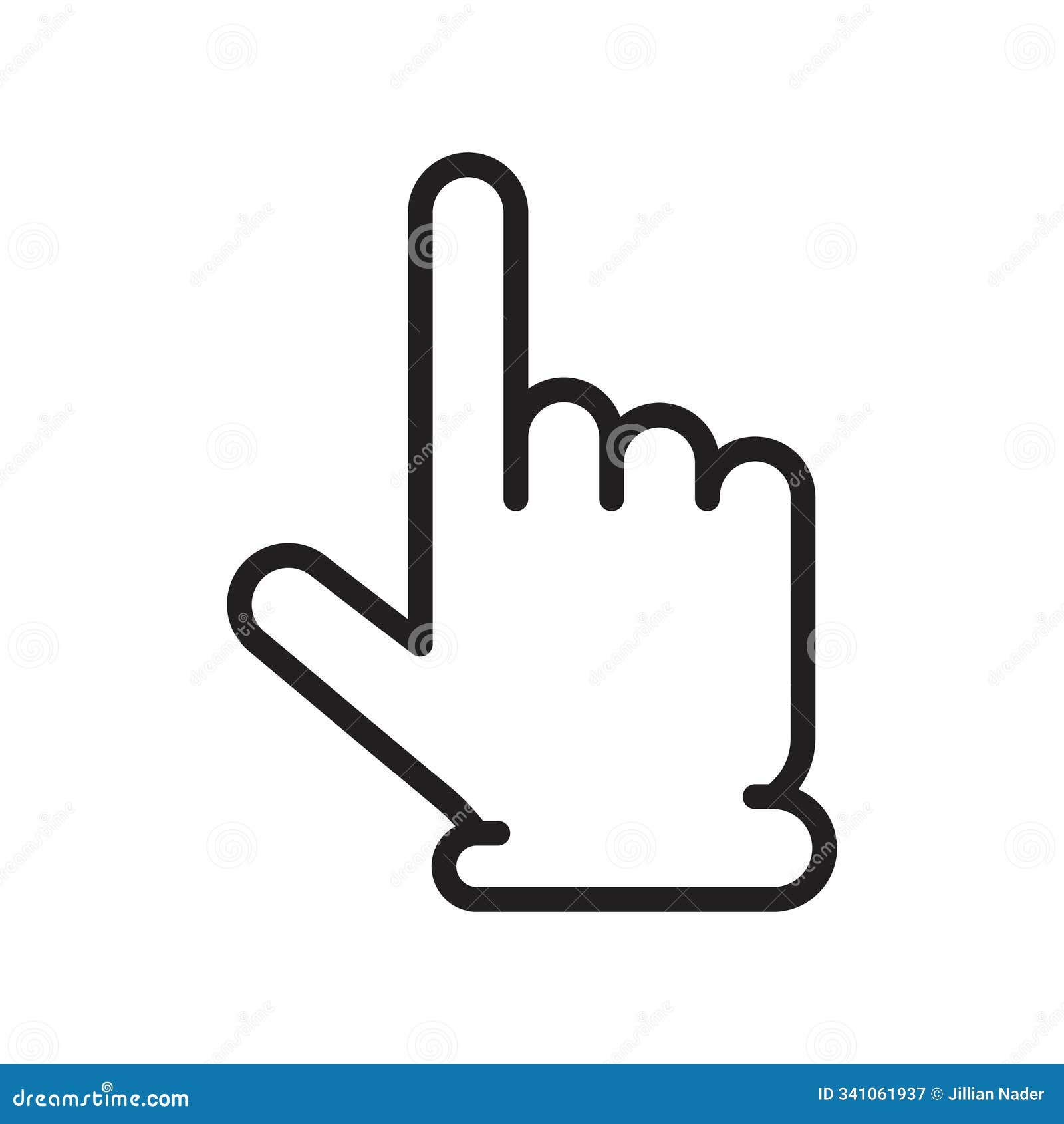 Hand Pointer Icon Simple Thin Outline Stock Illustration - Illustration ...