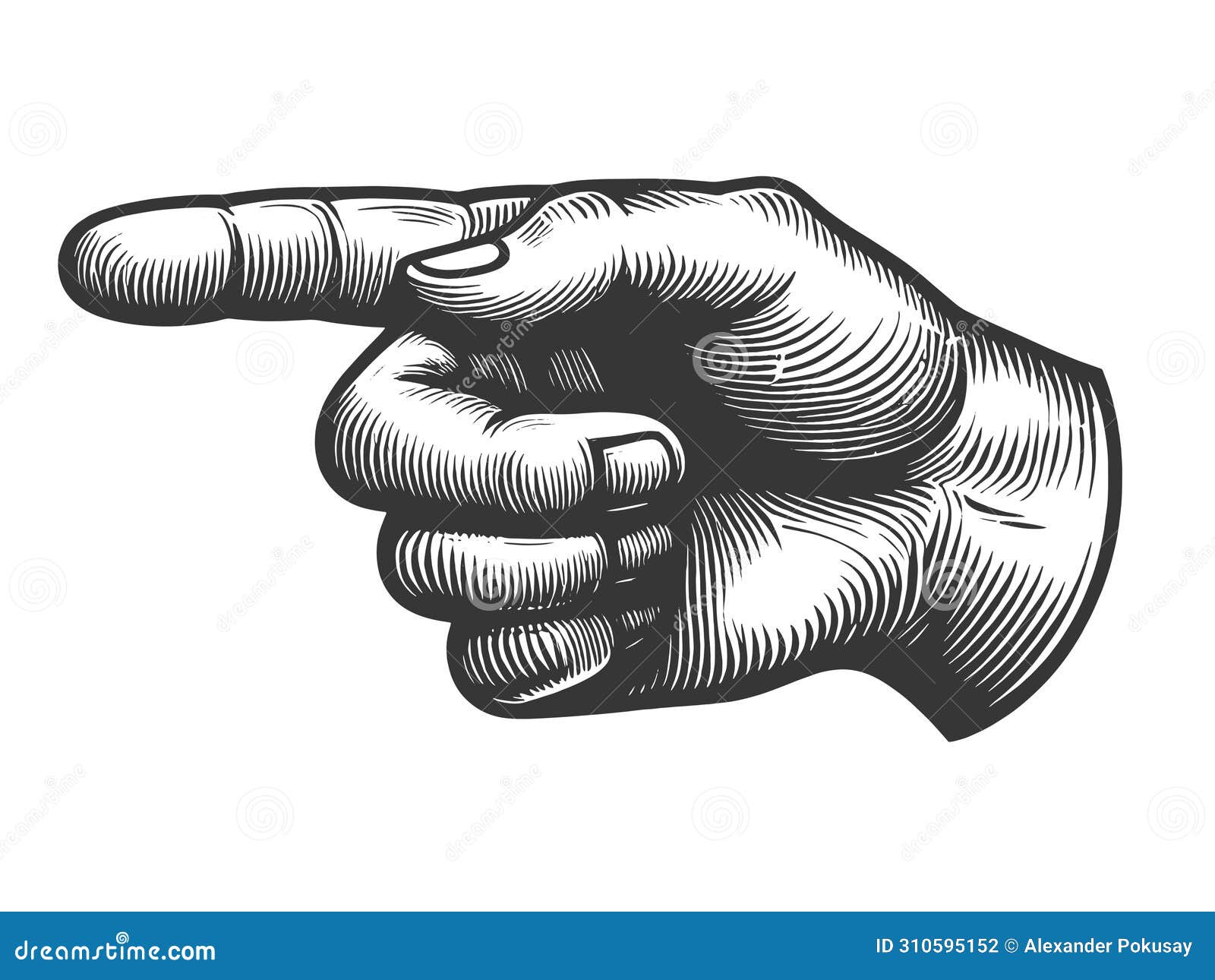 Hand Pointer with Index Finger Sketch Vector Stock Vector ...