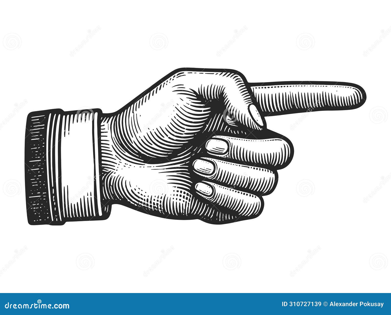 Hand Pointer with Index Finger Sketch Vector Stock Vector ...