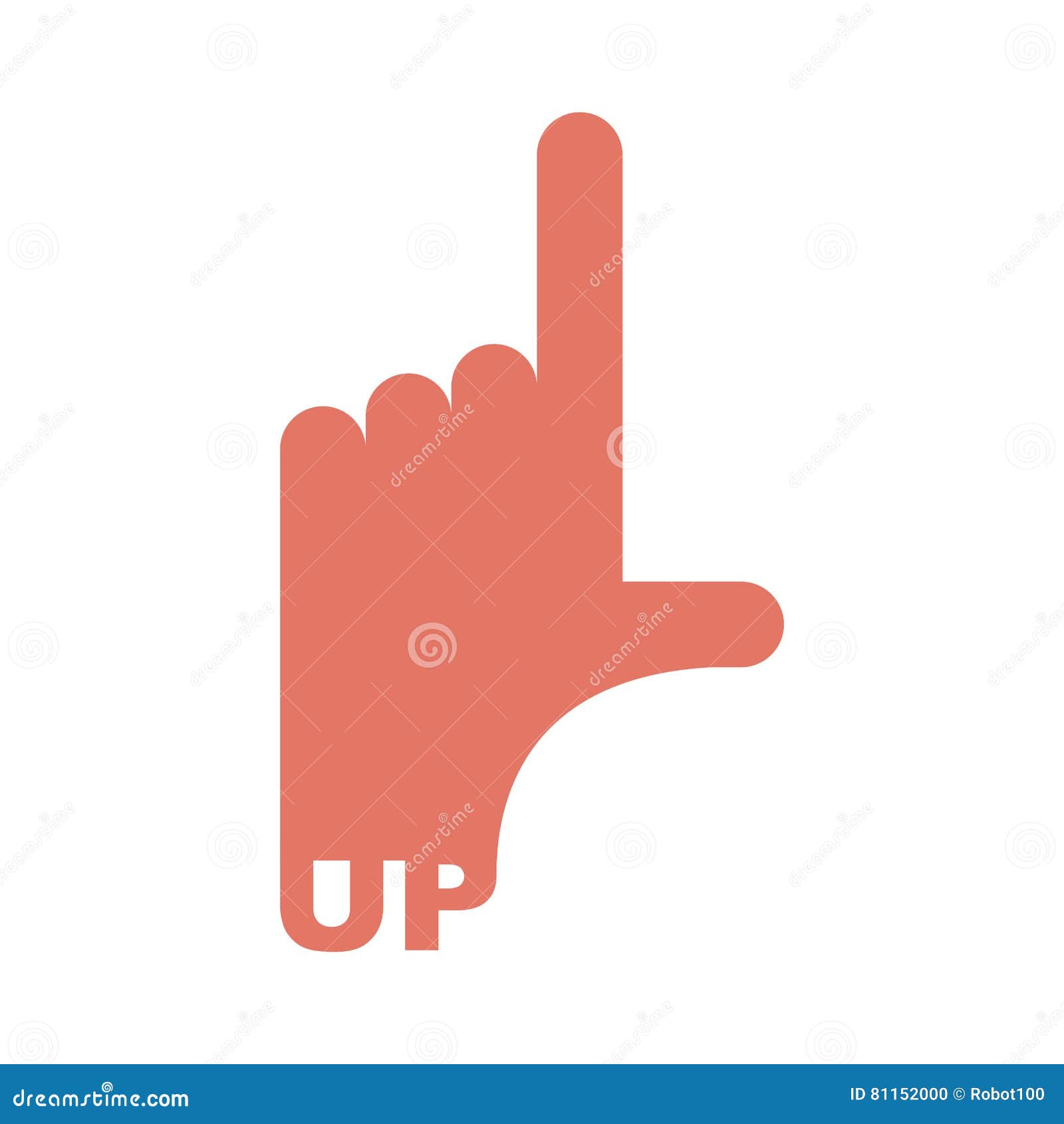 Hand Pointer Up. Direction of Route Finger Stock Vector - Illustration ...