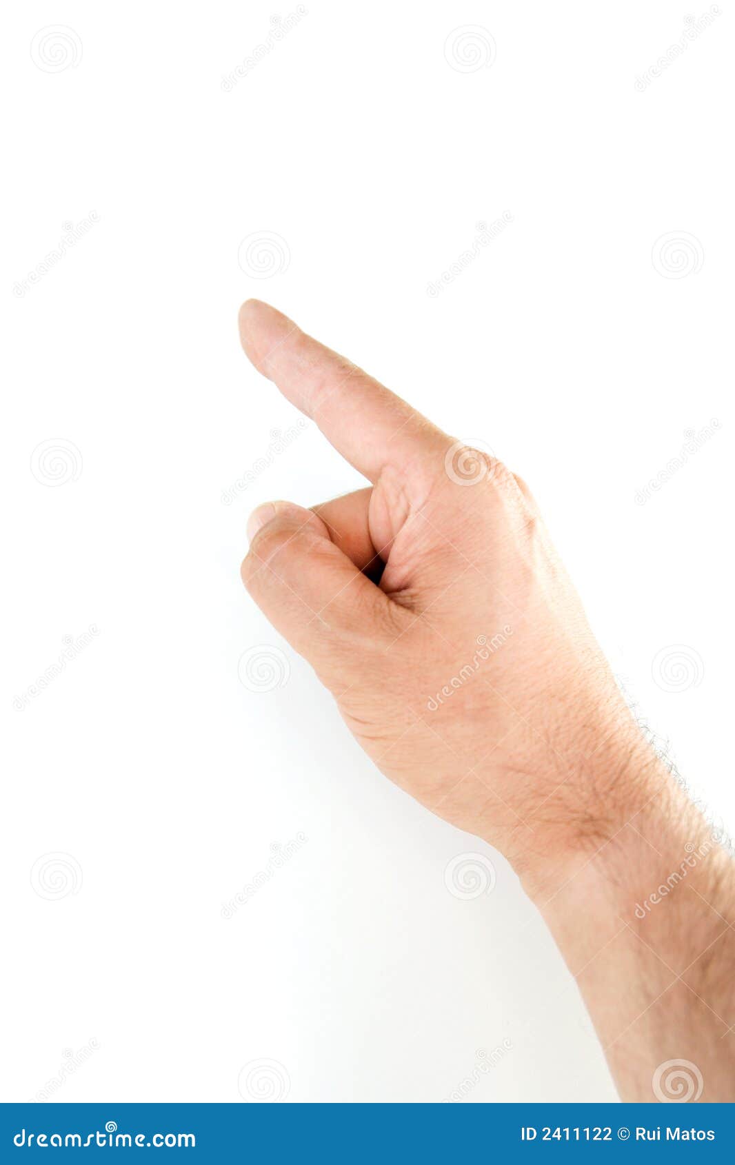 Man Hand Pointing Isolated With White Background Stock Image ...