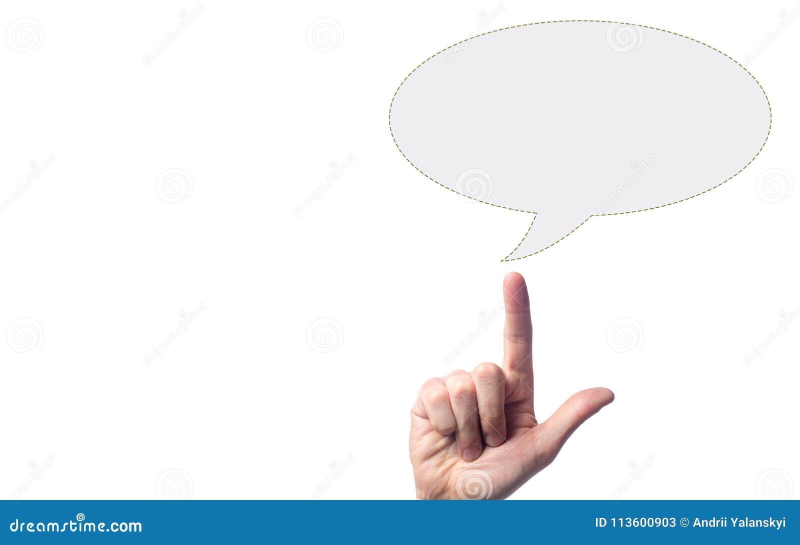 A Hand Pointing the Blank Bubble Icon. Concept Dreams, Concept Thinking ...