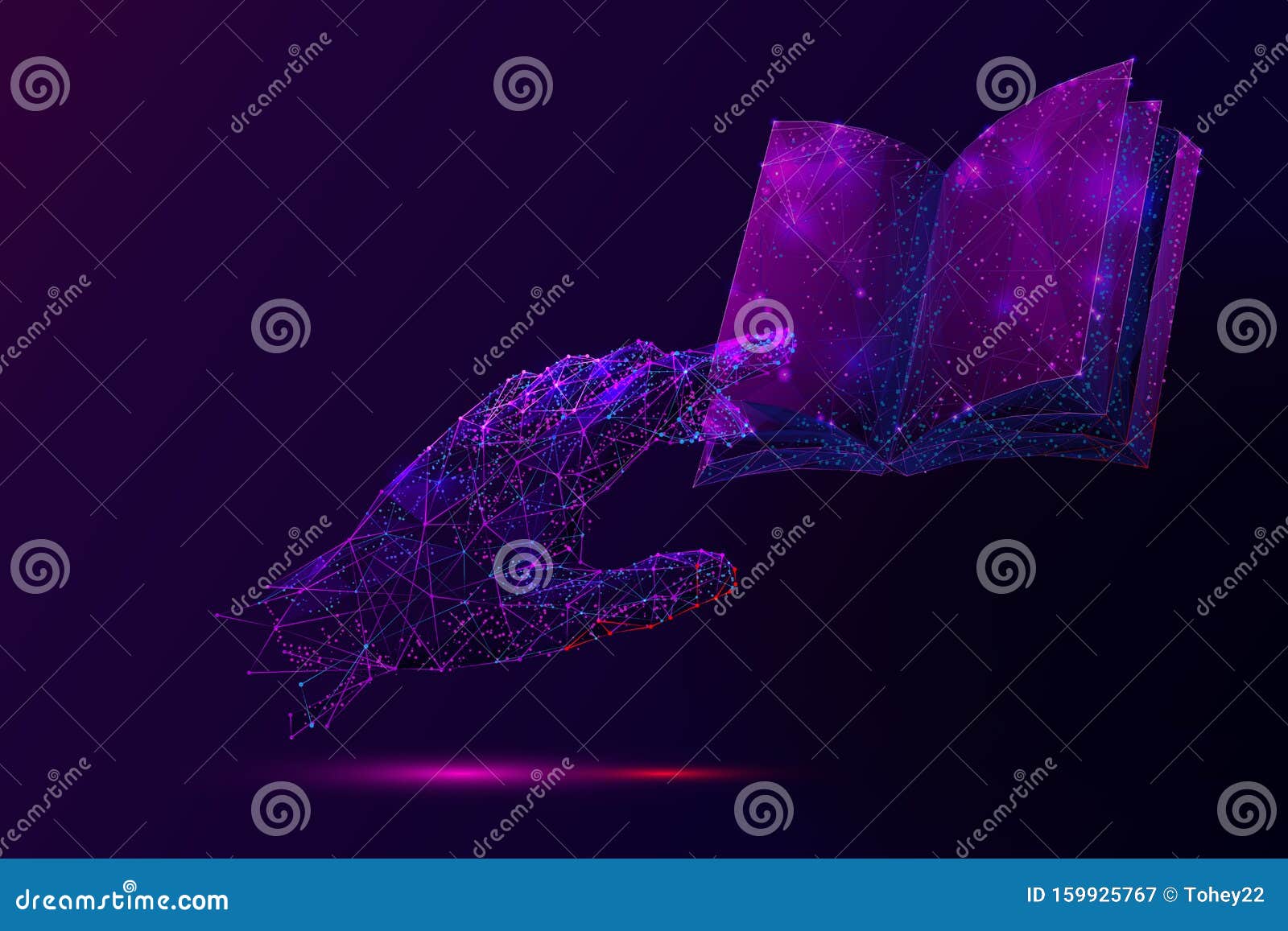 Hand Pointing at Book Low Poly Vector Illustration Stock Vector ...