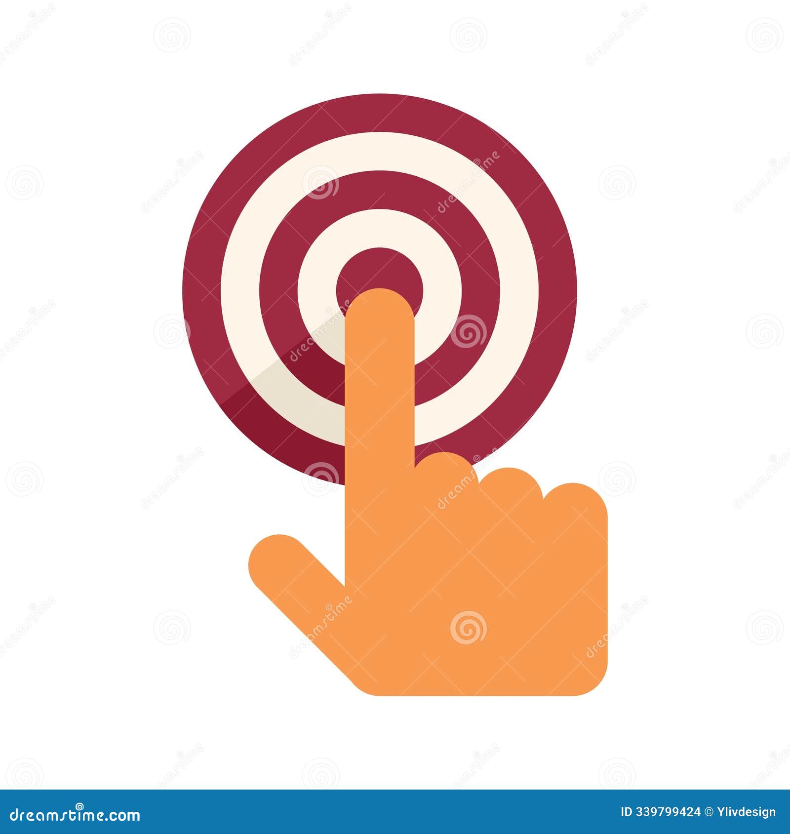 Hand Pointing at Center of Target Symbol with One Finger Stock ...