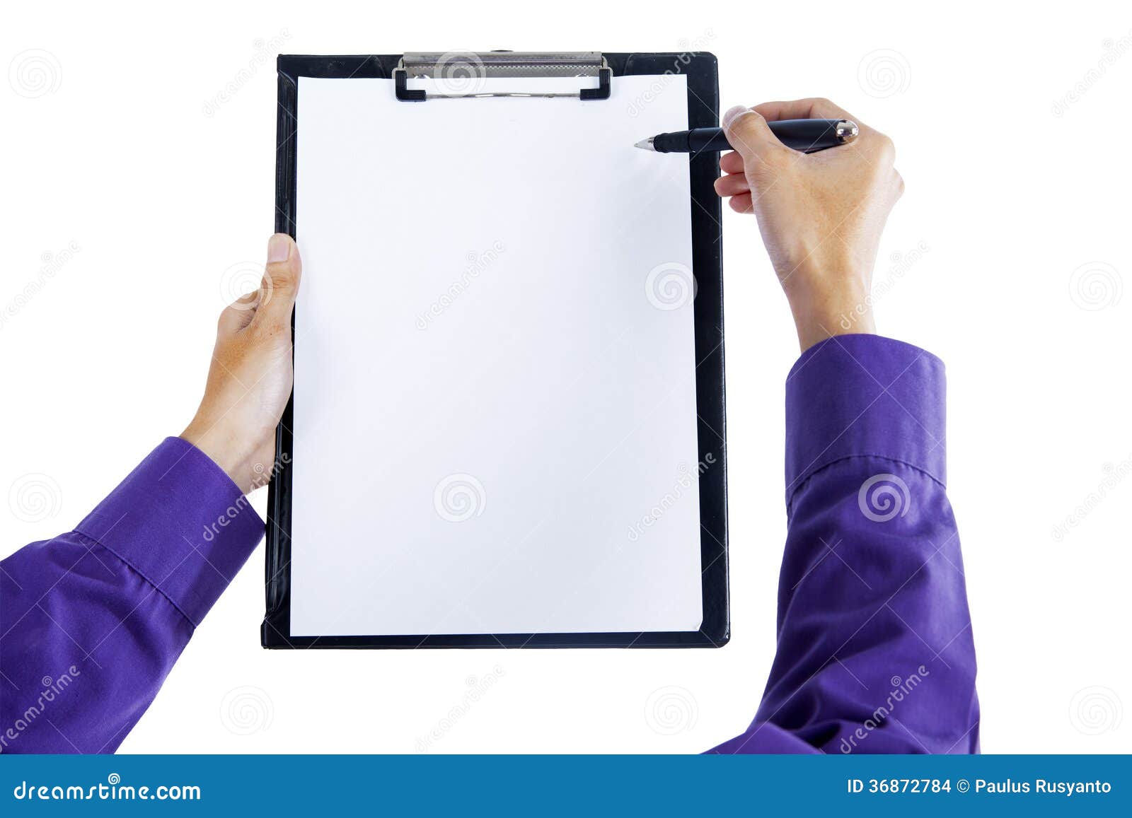 Hand pointing at clipboard stock photo. Image of office - 36872784