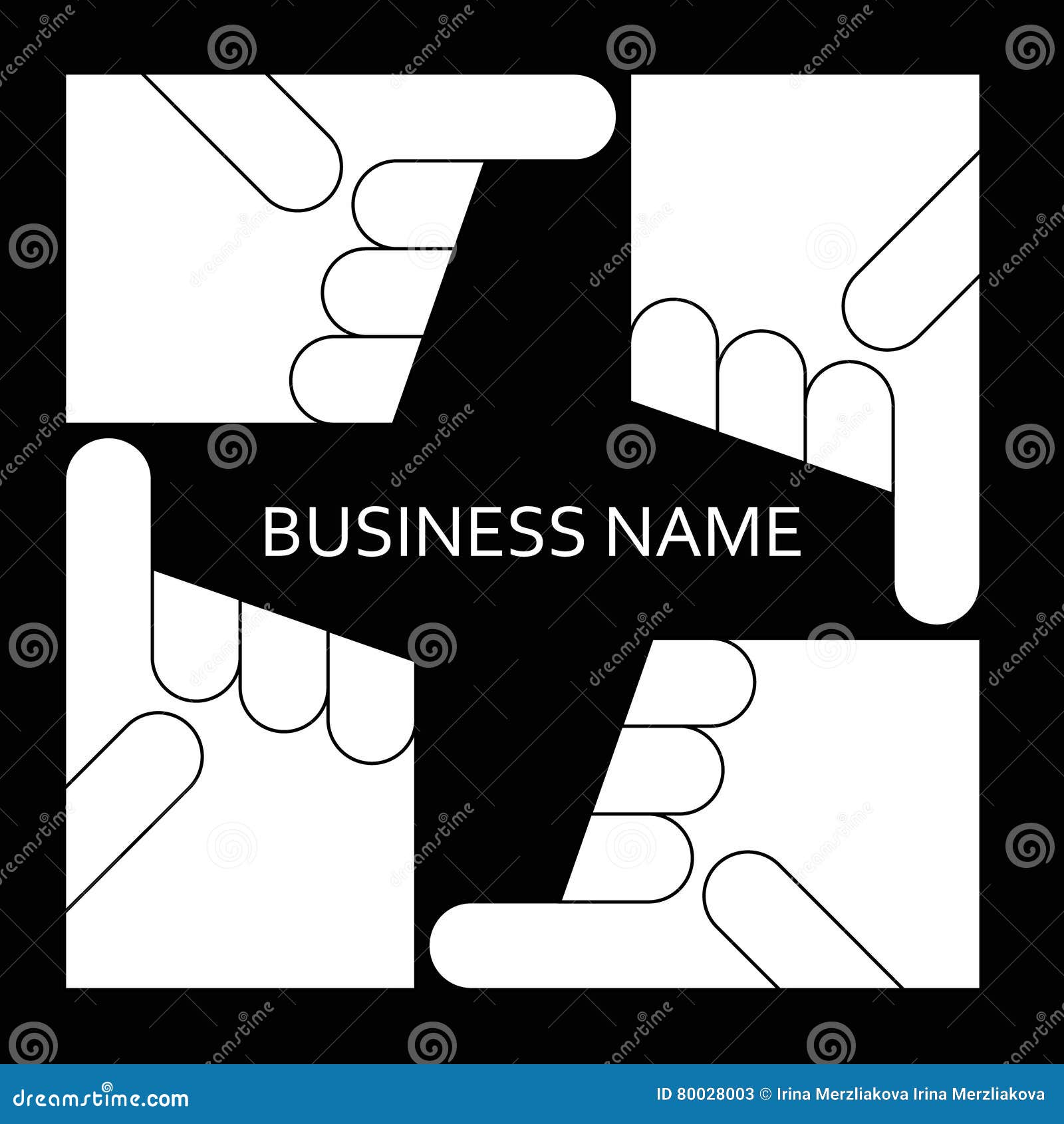 Hand Pointing Direction. Logo Business Vector Line Stock Illustration ...