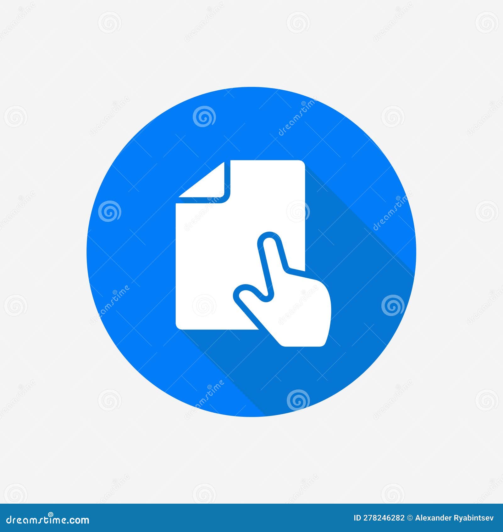 Hand Pointing at Document Flat Vector Icon Stock Vector - Illustration ...