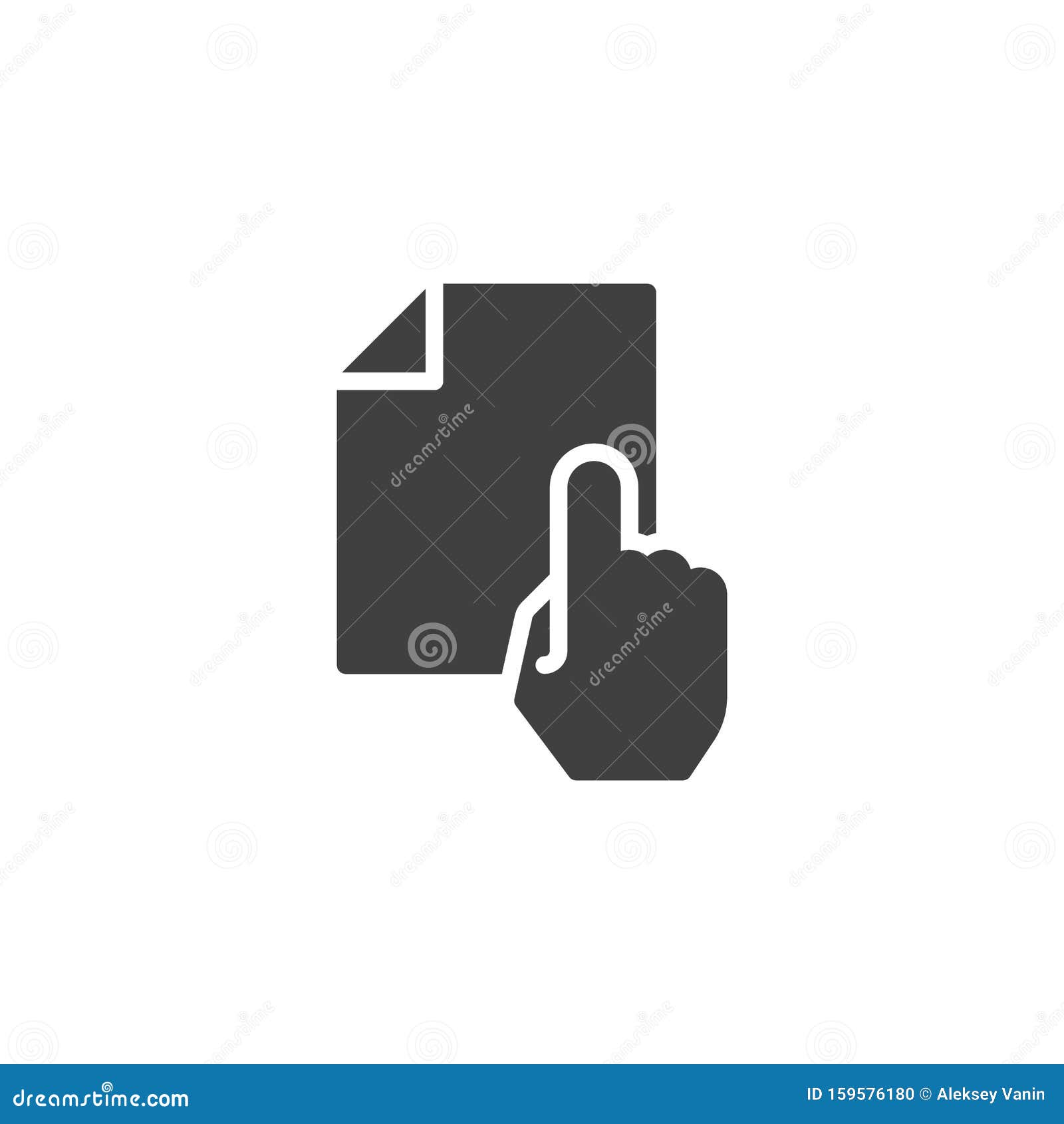 Hand Pointing on Document Vector Icon Stock Vector - Illustration of ...