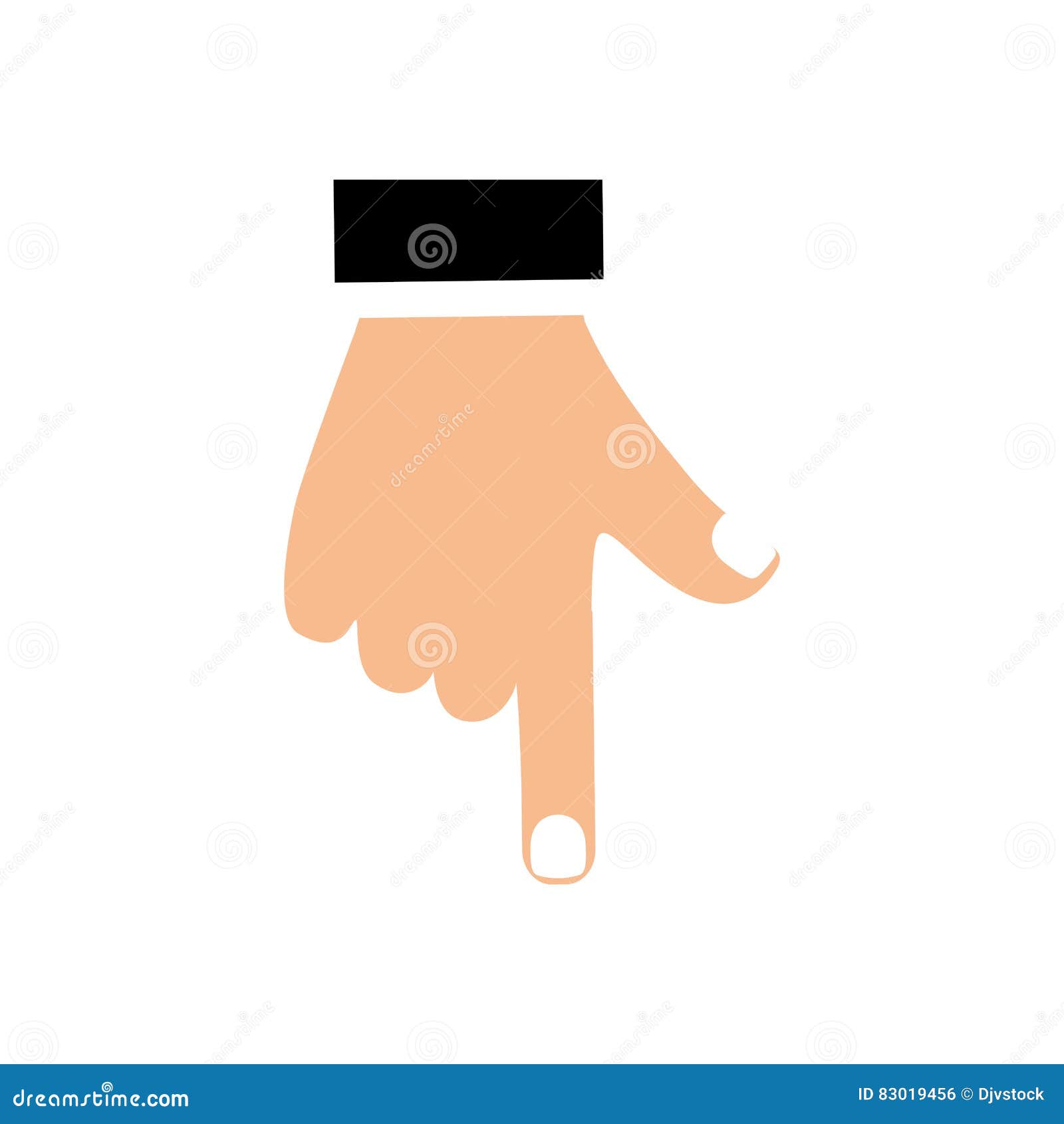 Hand pointing down stock illustration. Illustration of point - 83019456