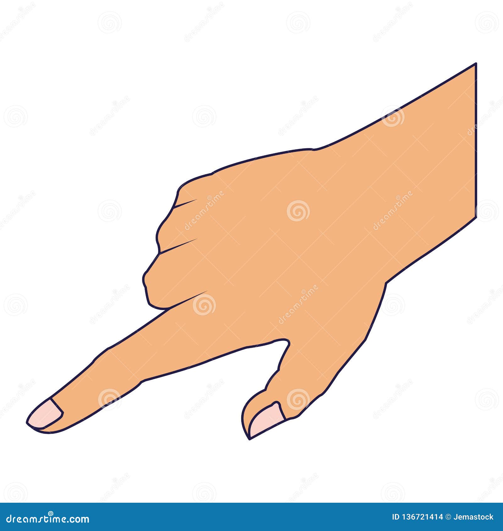 Hand pointing down stock vector. Illustration of space - 136721414