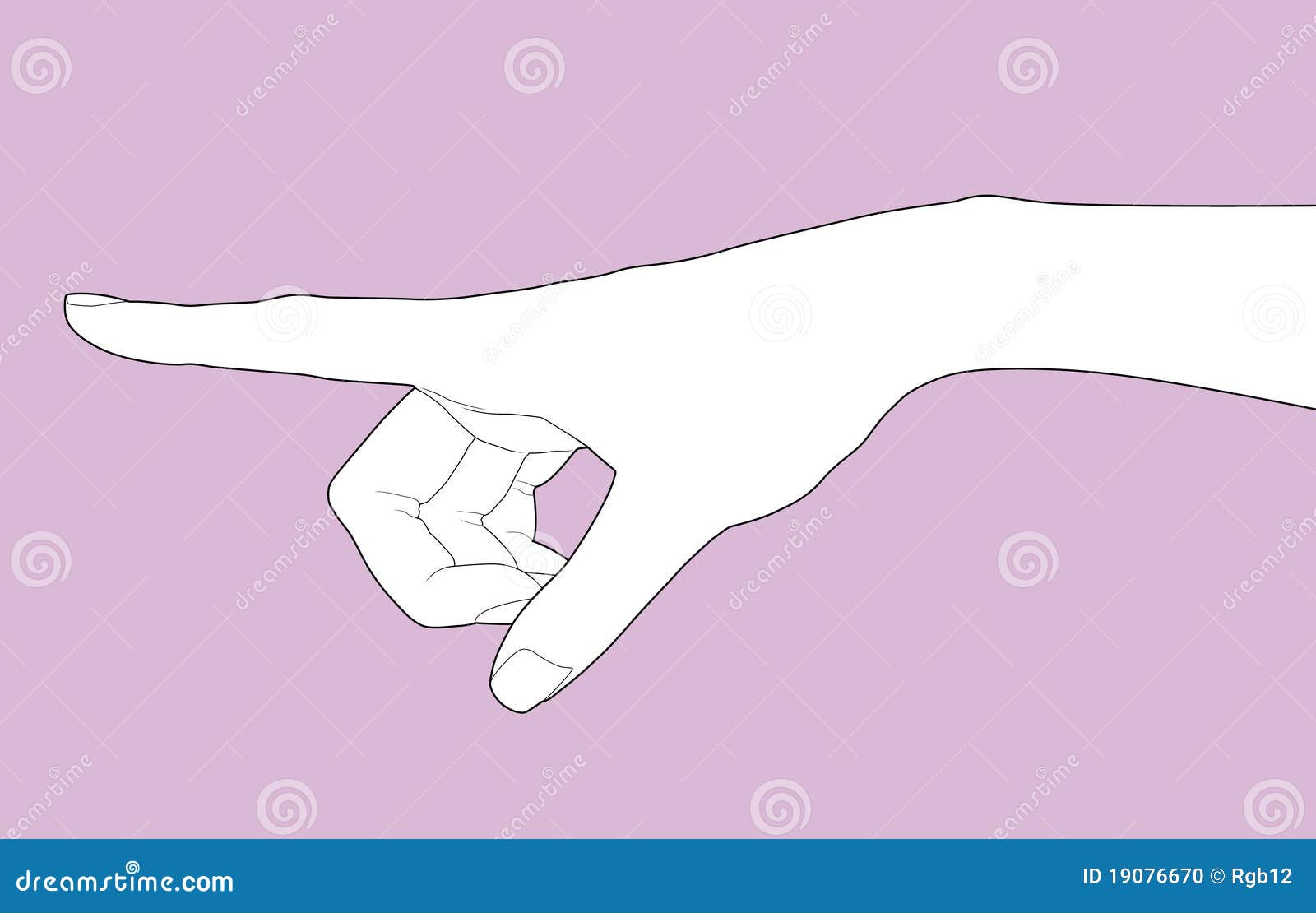 Hand with pointing finger stock vector. Illustration of outline - 19076670
