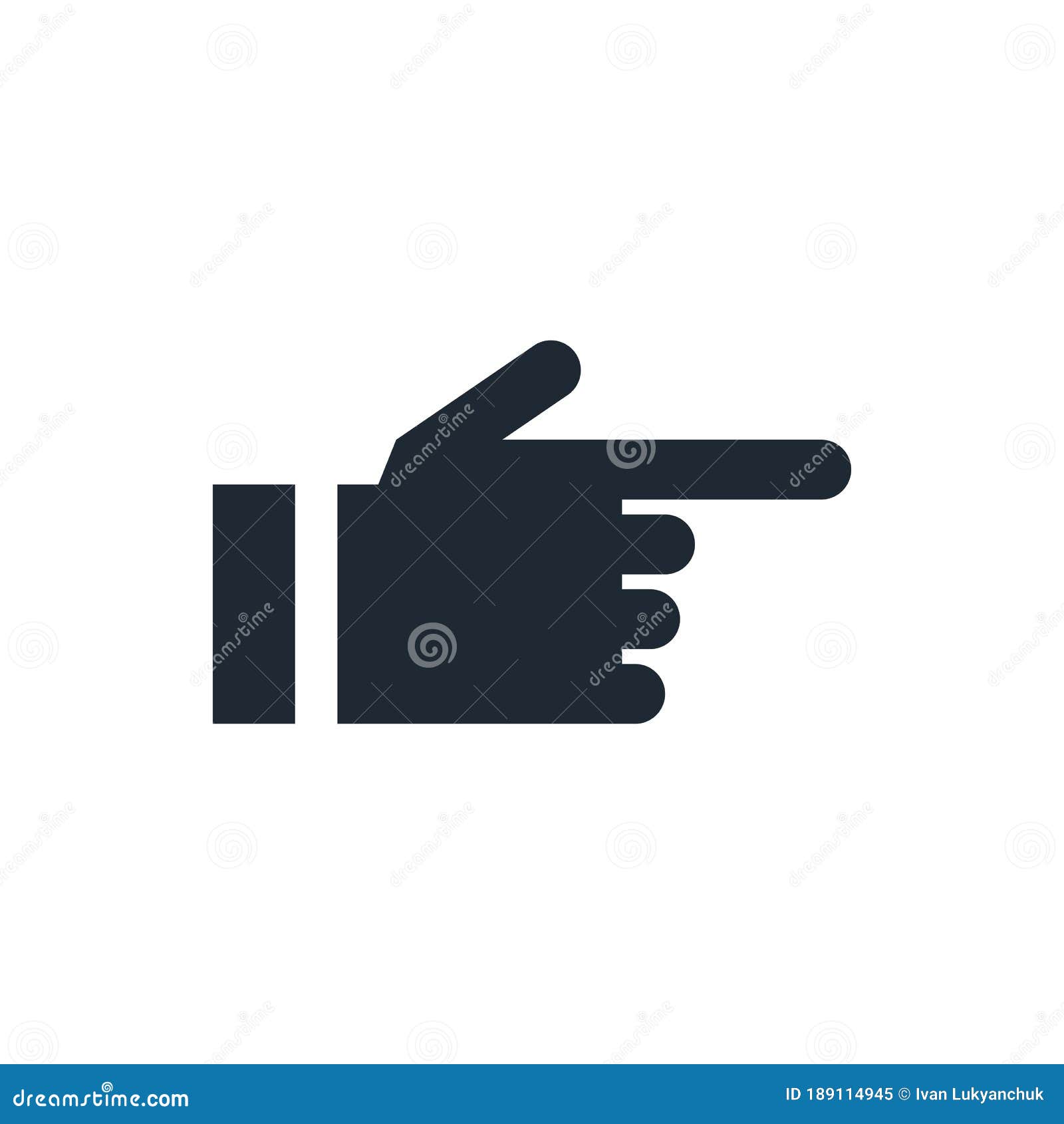 Hand pointing finger icon stock vector. Illustration of cursor - 189114945