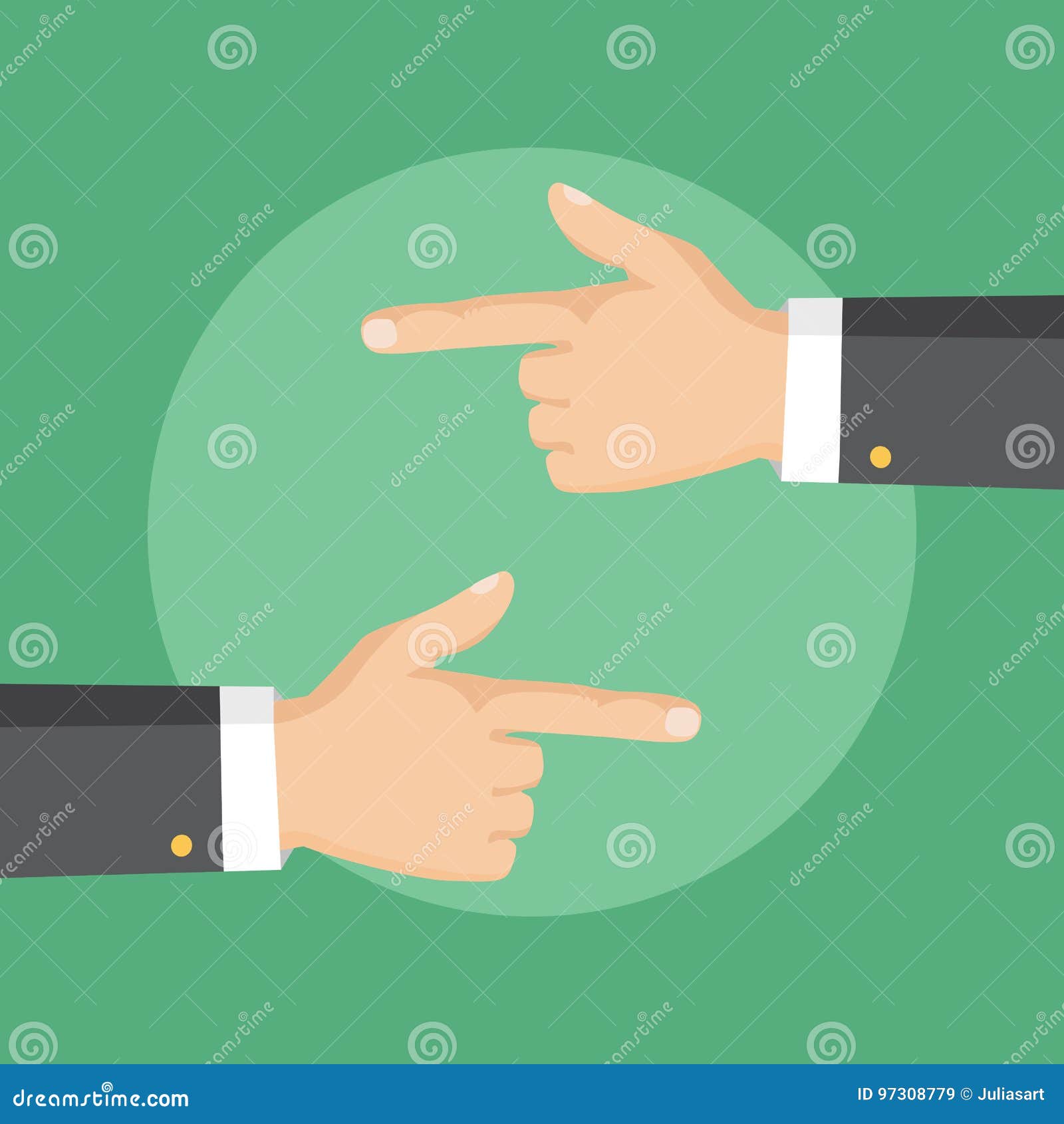 Flat Style. Vector Illustration. Hand with Pointing Finger Left Stock ...