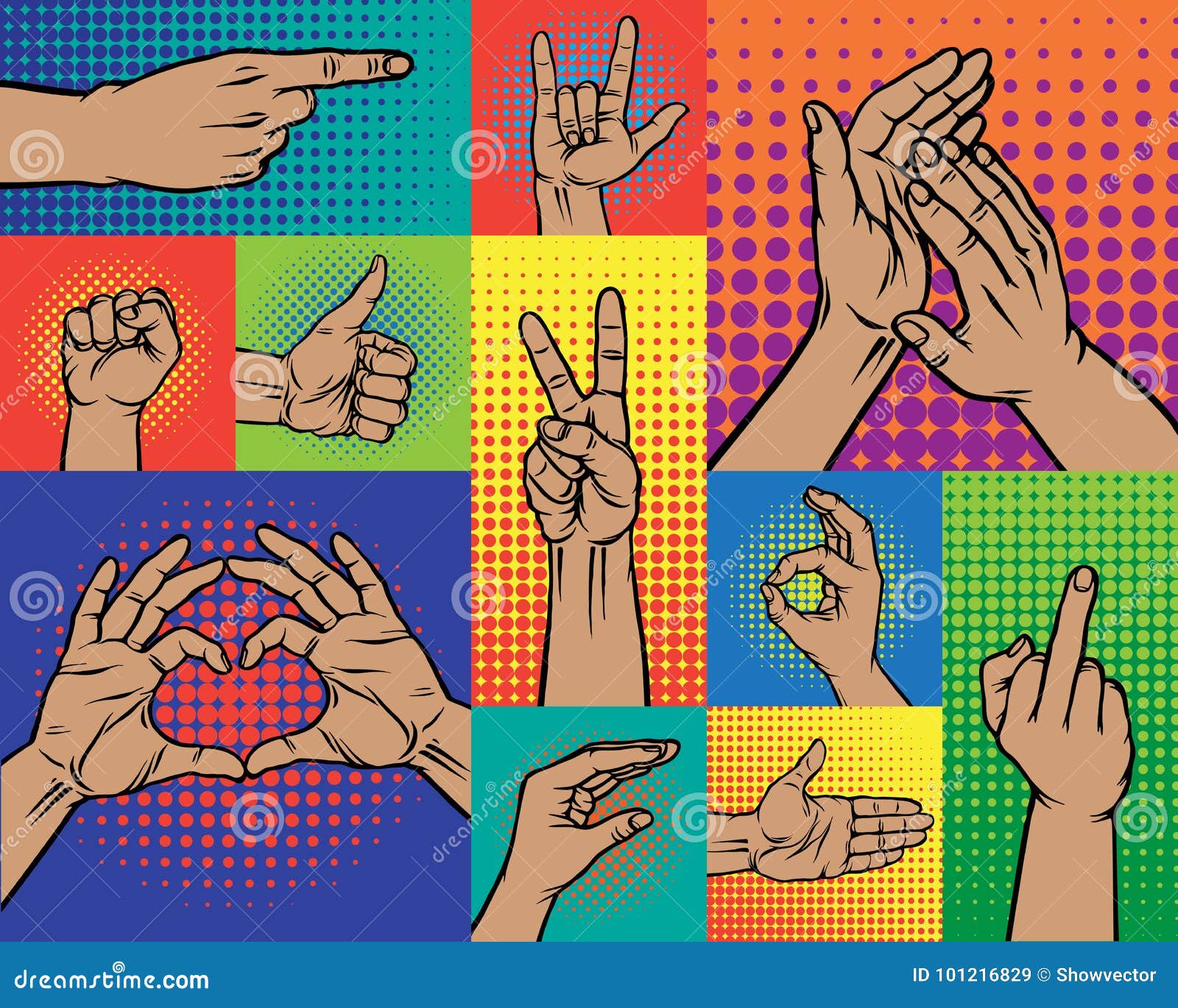 People Gesturing Set, Man And Woman Showing Negative And Positive ...