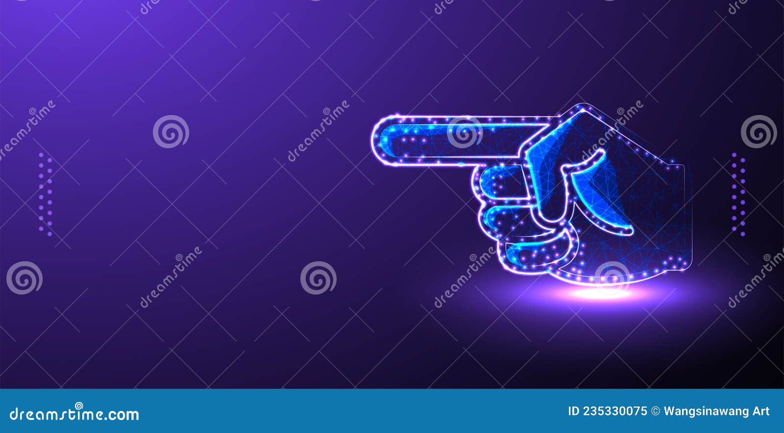 Hand Pointing, Finger Print, Finger Touch Low Poly Wireframe Vector ...