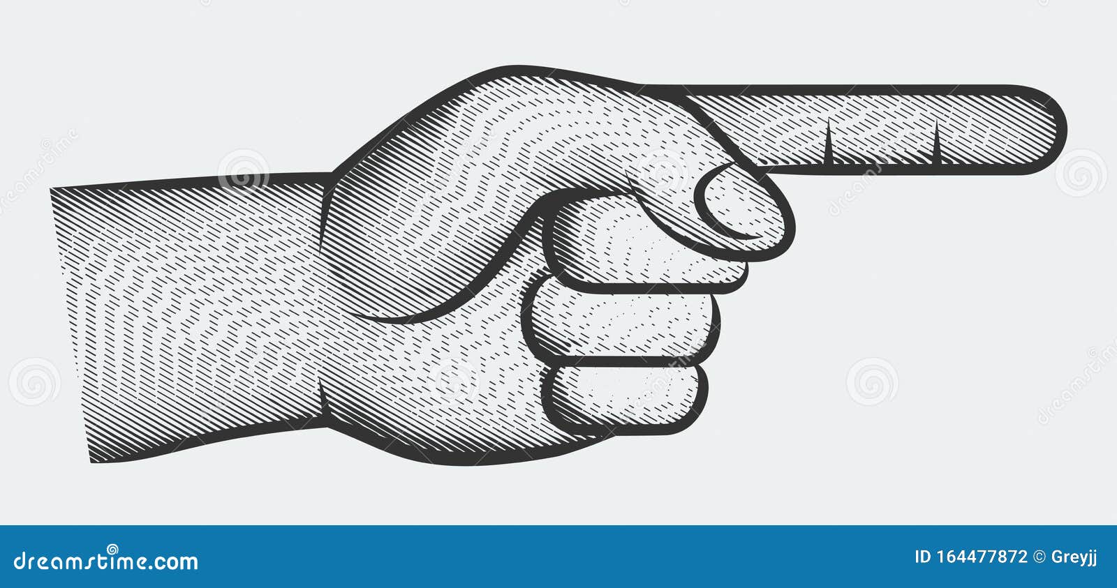 Hand with Pointing Finger, Side View Stock Vector - Illustration of ...