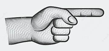 Hand with Pointing Finger, Side View Stock Vector - Illustration of ...