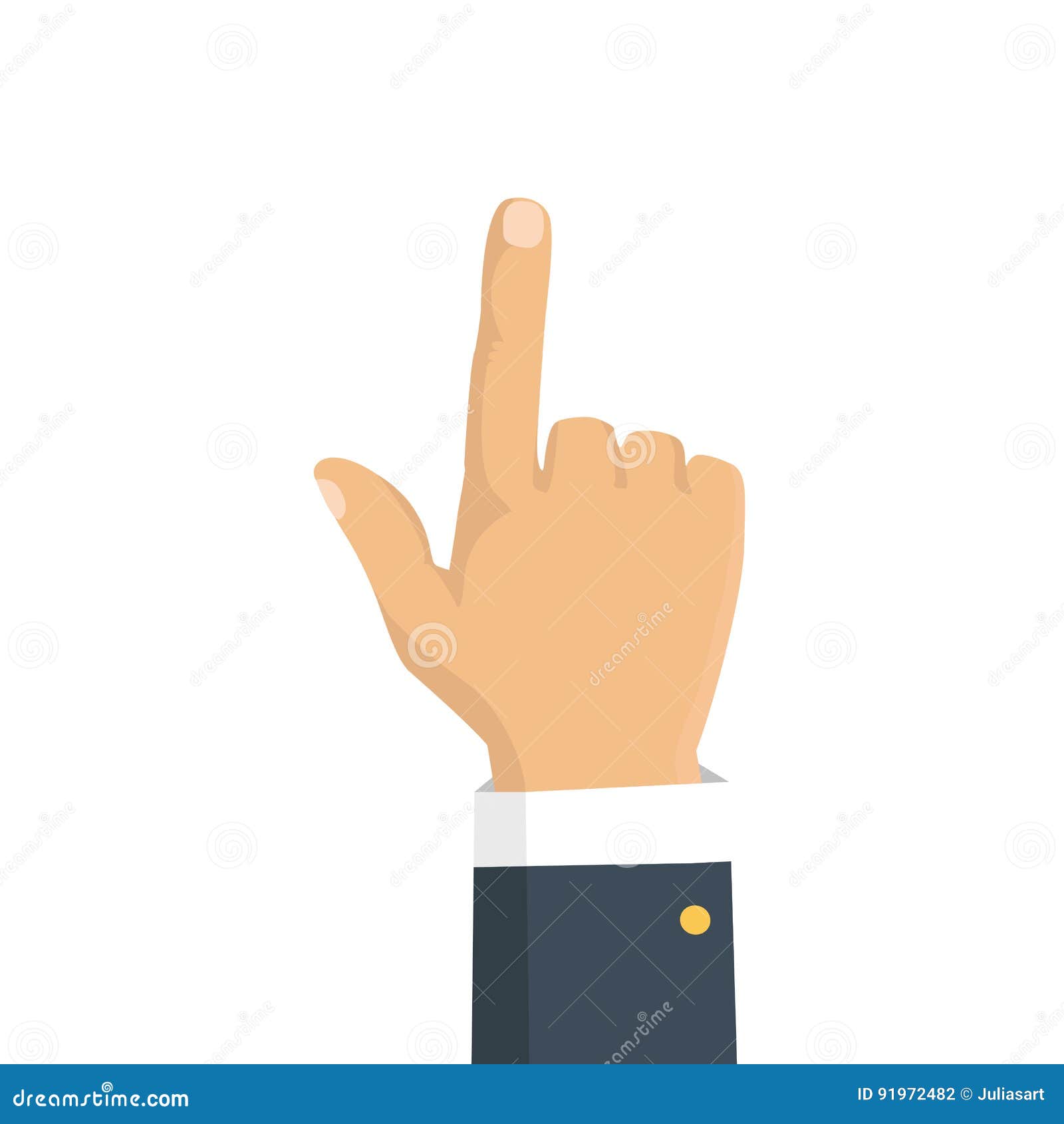 Hand with Pointing Finger. Vector Isolated Illustration Stock Vector ...
