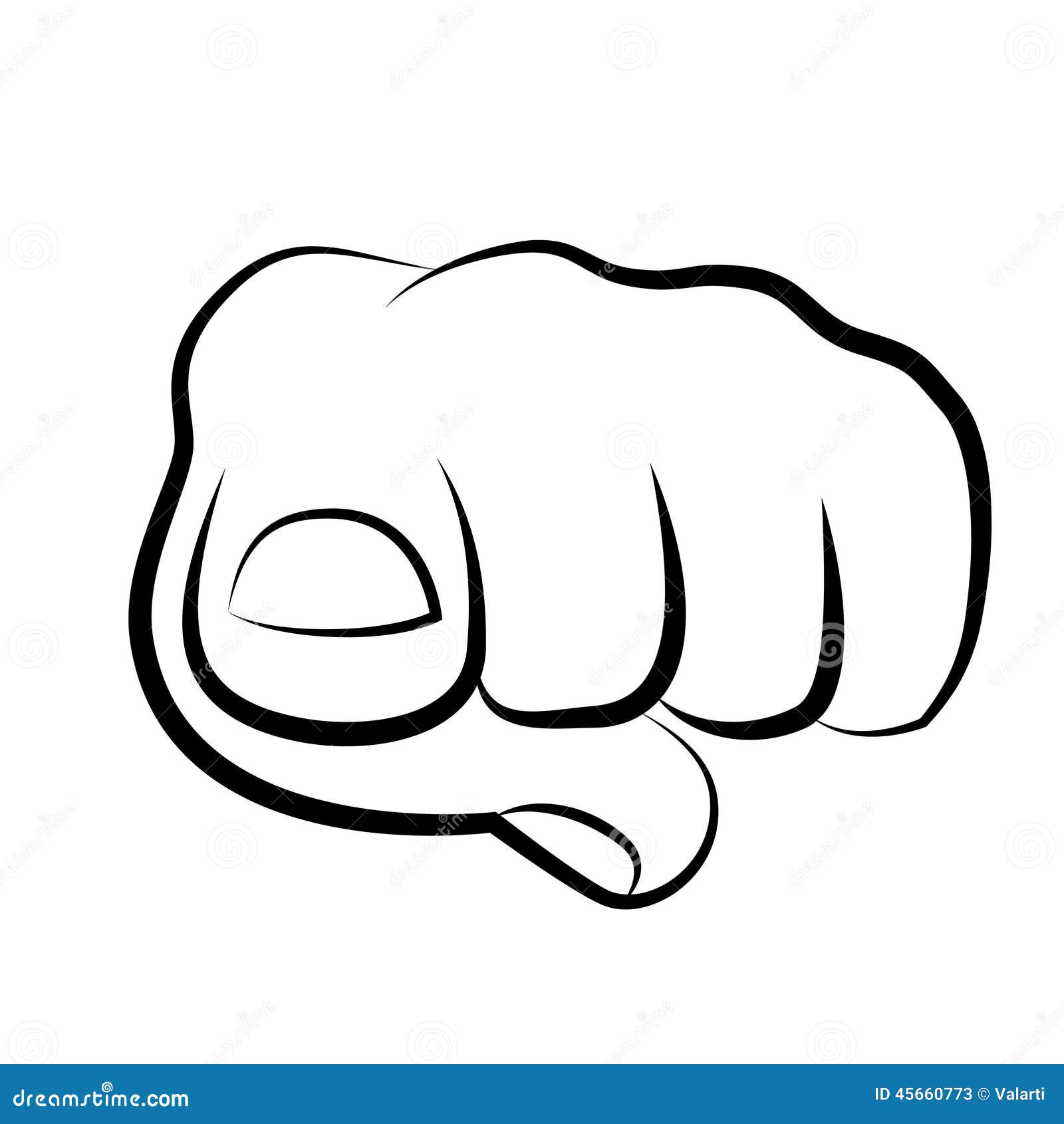Hand Pointing Finger at Viewer, from Front Stock Vector - Illustration ...