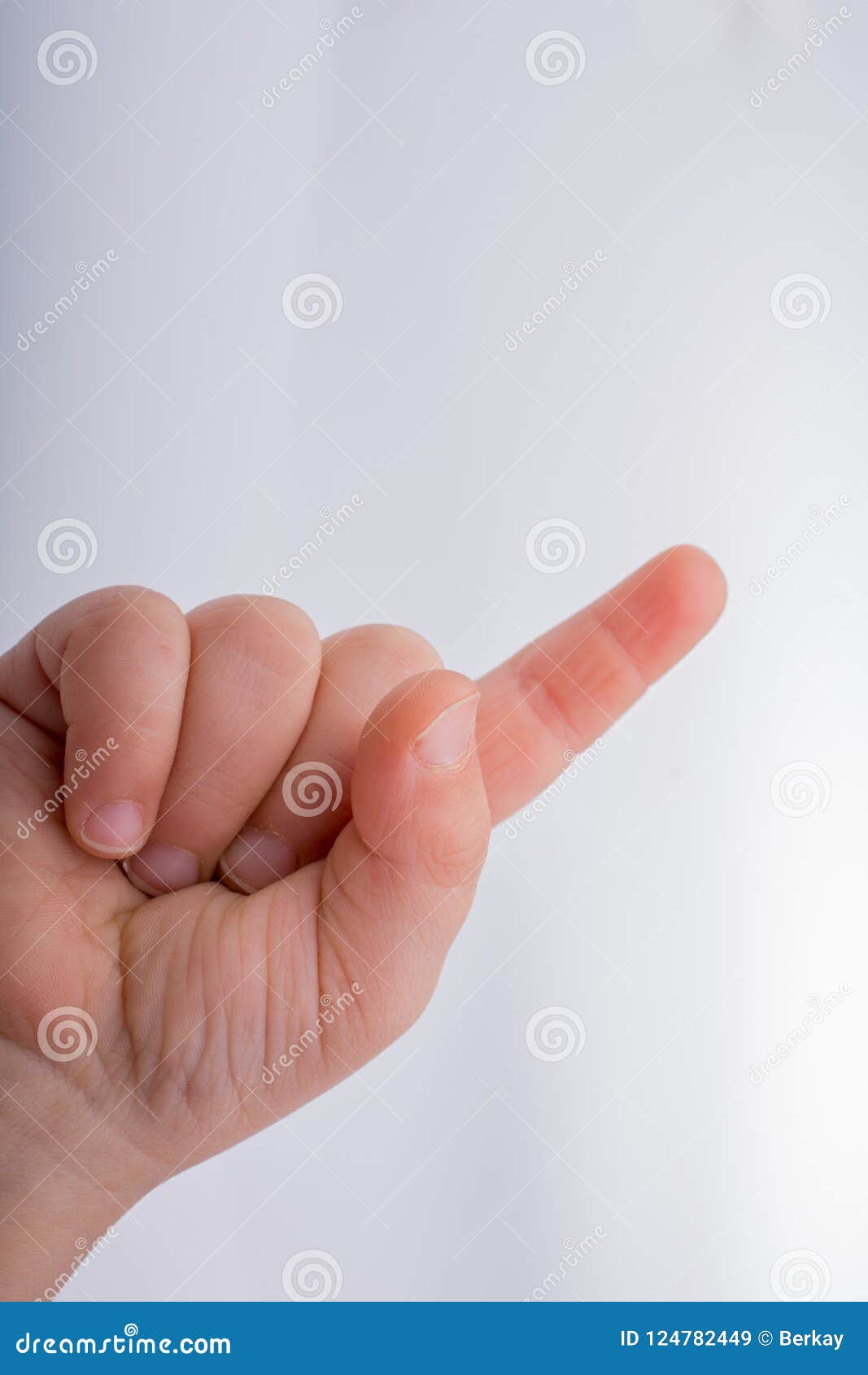 Hand Pointing on White Background Stock Image - Image of gesture ...