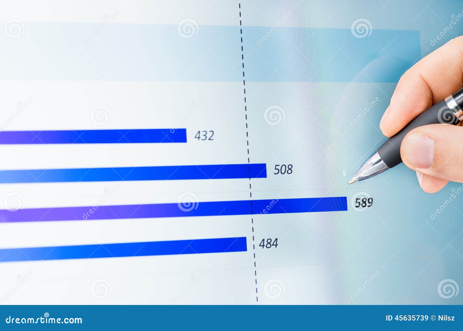 Hand Pointing on Graph Data Stock Image - Image of chart, information ...