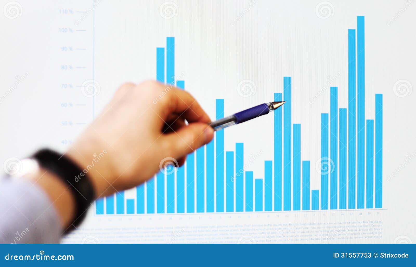 Hand Pointing on a Graph Data Stock Image - Image of analyzing, data ...