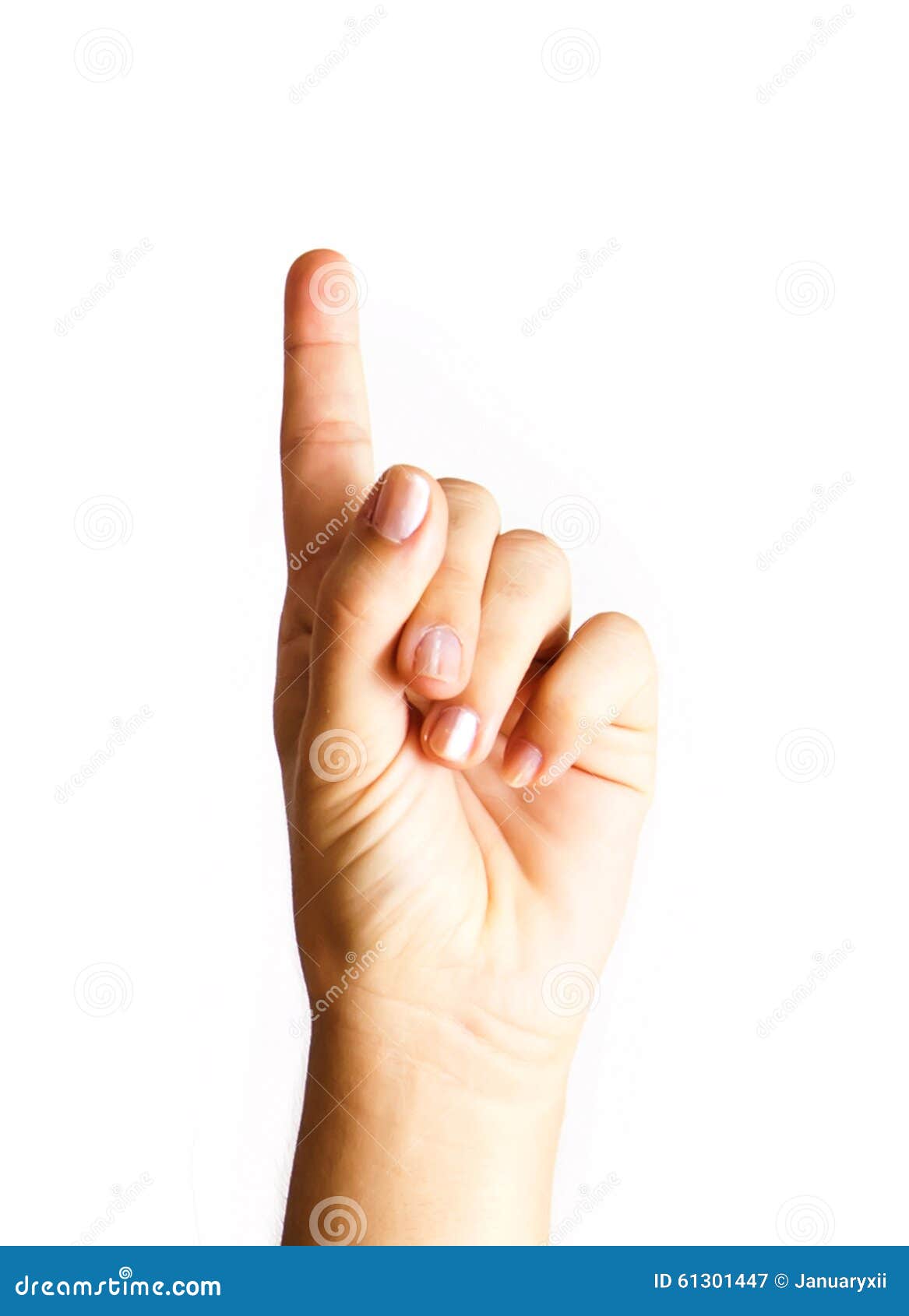 Hand Pointing Her Finger Up Stock Image - Image of counting, single ...