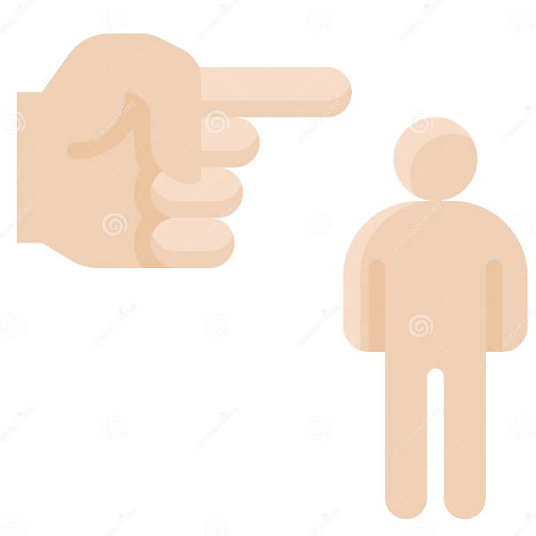 Hand Pointing at Human Icon, Protest Related Vector Stock Vector ...