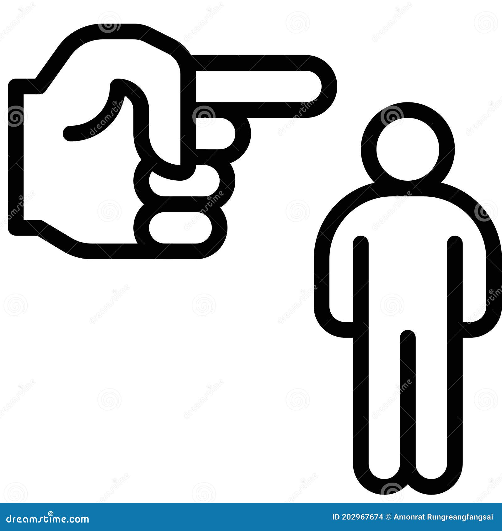Hand Pointing at Human Icon, Protest Related Vector Stock Vector ...