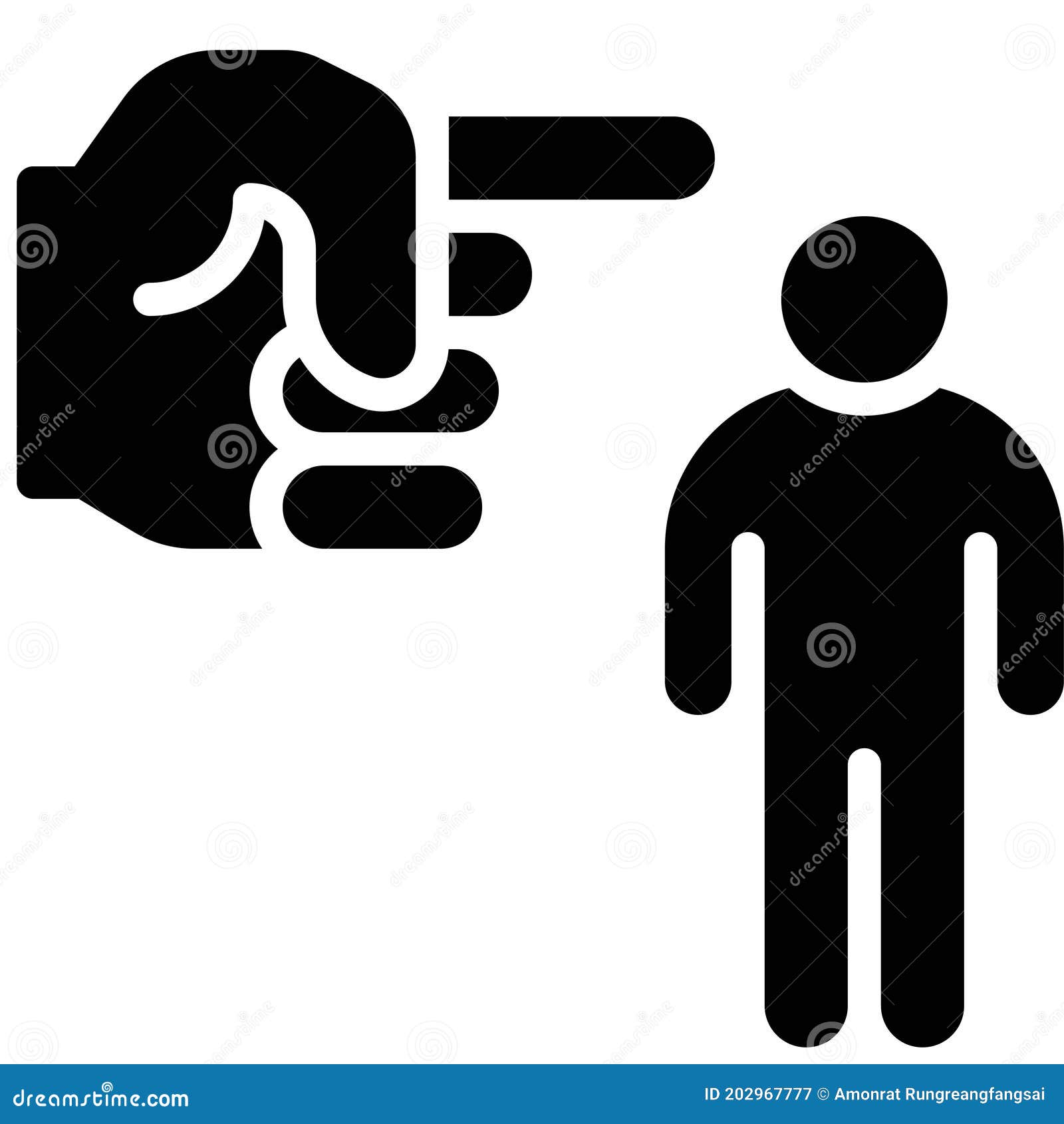 Hand Pointing at Human Icon, Protest Related Vector Stock Vector ...