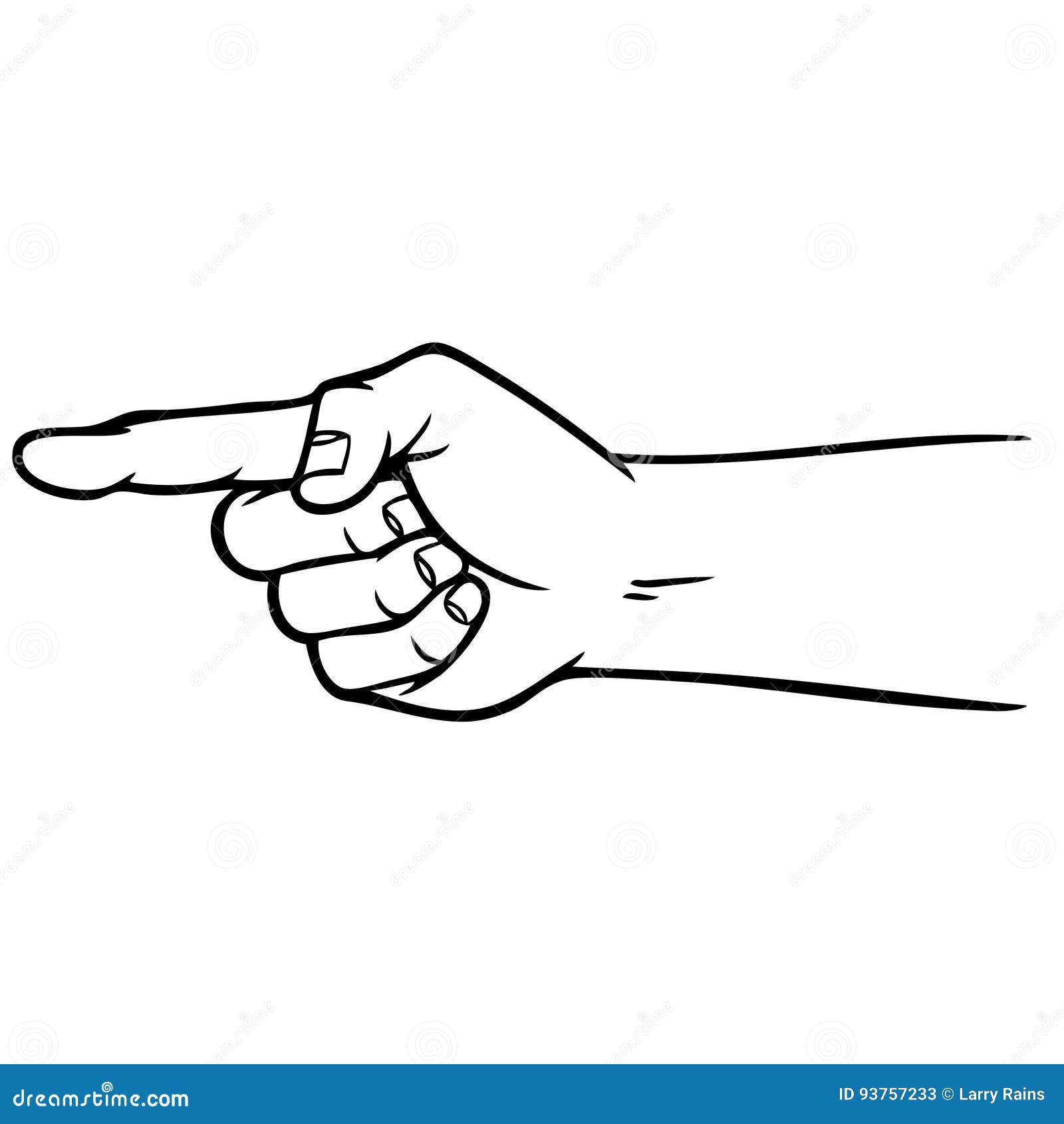 Hand Pointing Illustration stock vector. Illustration of vector - 93757233