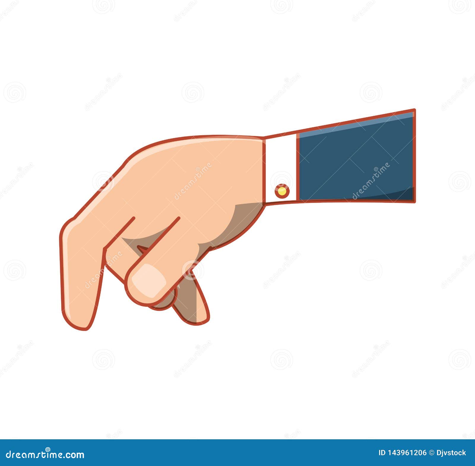 Hand Pointing with Index Finger Down Stock Illustration - Illustration ...