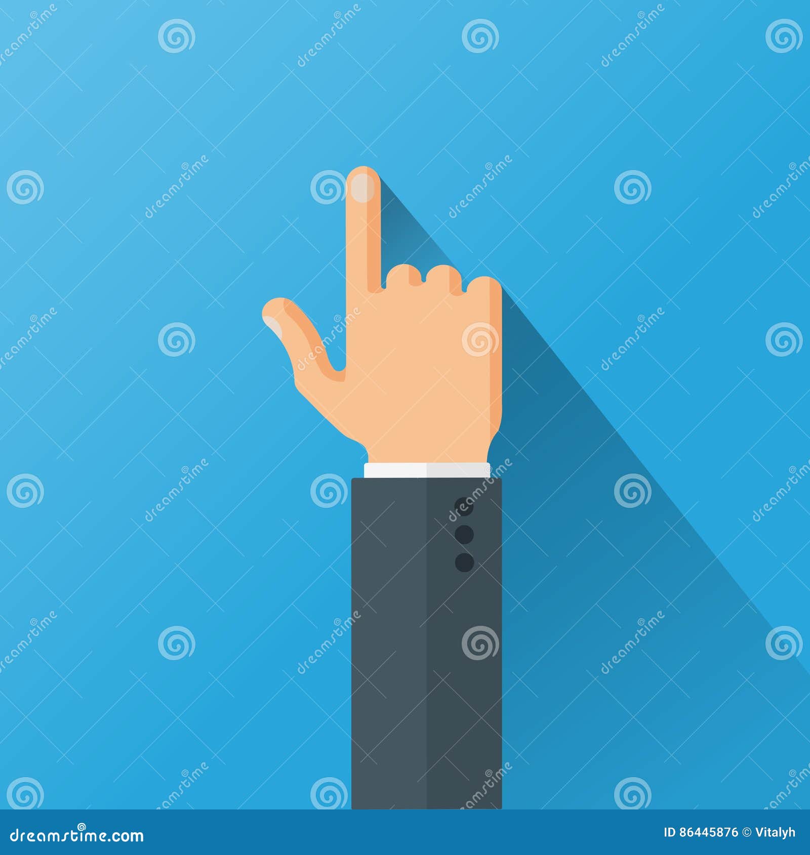 Hand Pointing with Index Finger Flat Style Vector Illustration Stock ...