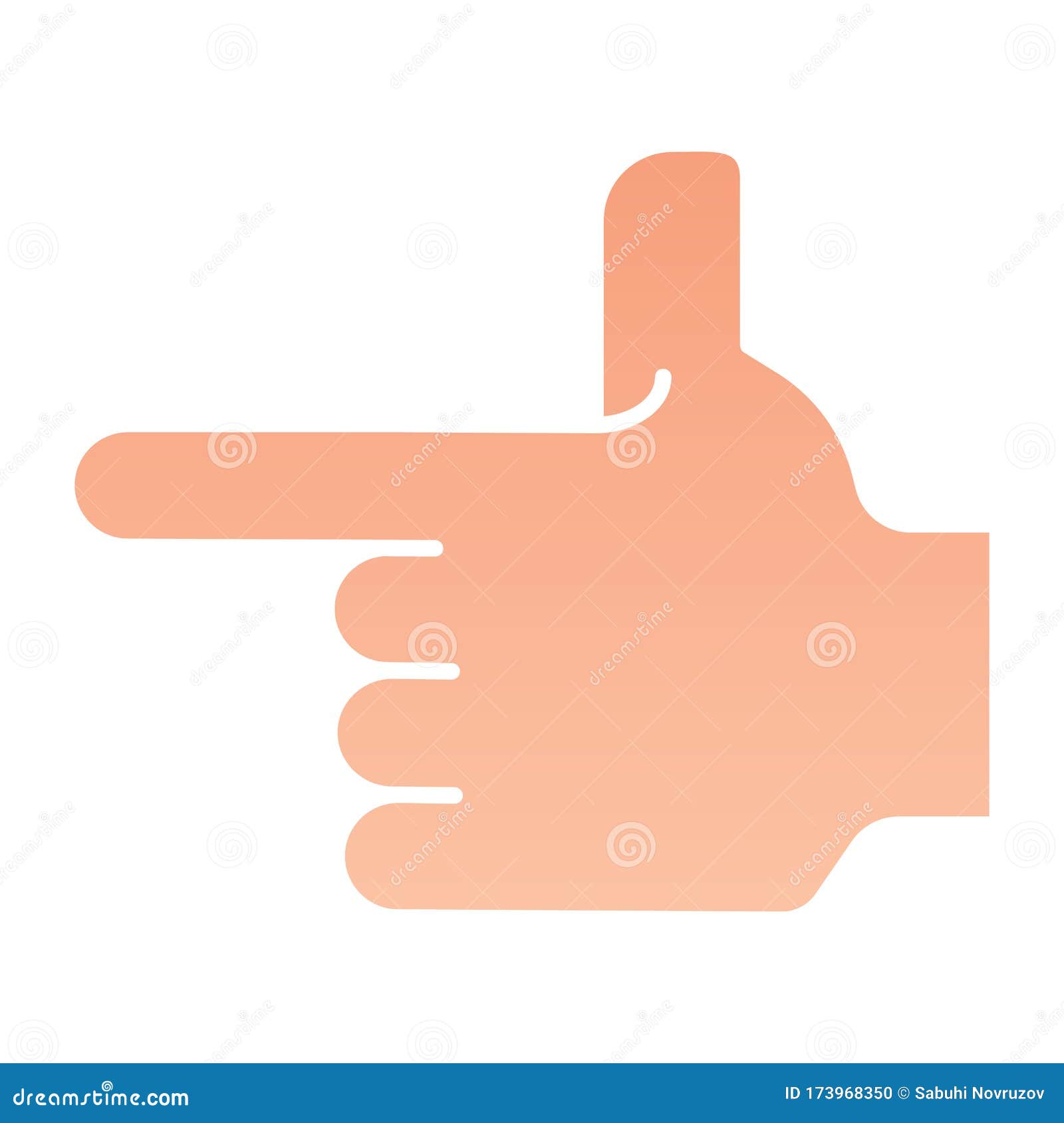 Hand Pointing Left Flat Icon. Direction Vector Illustration Isolated on ...