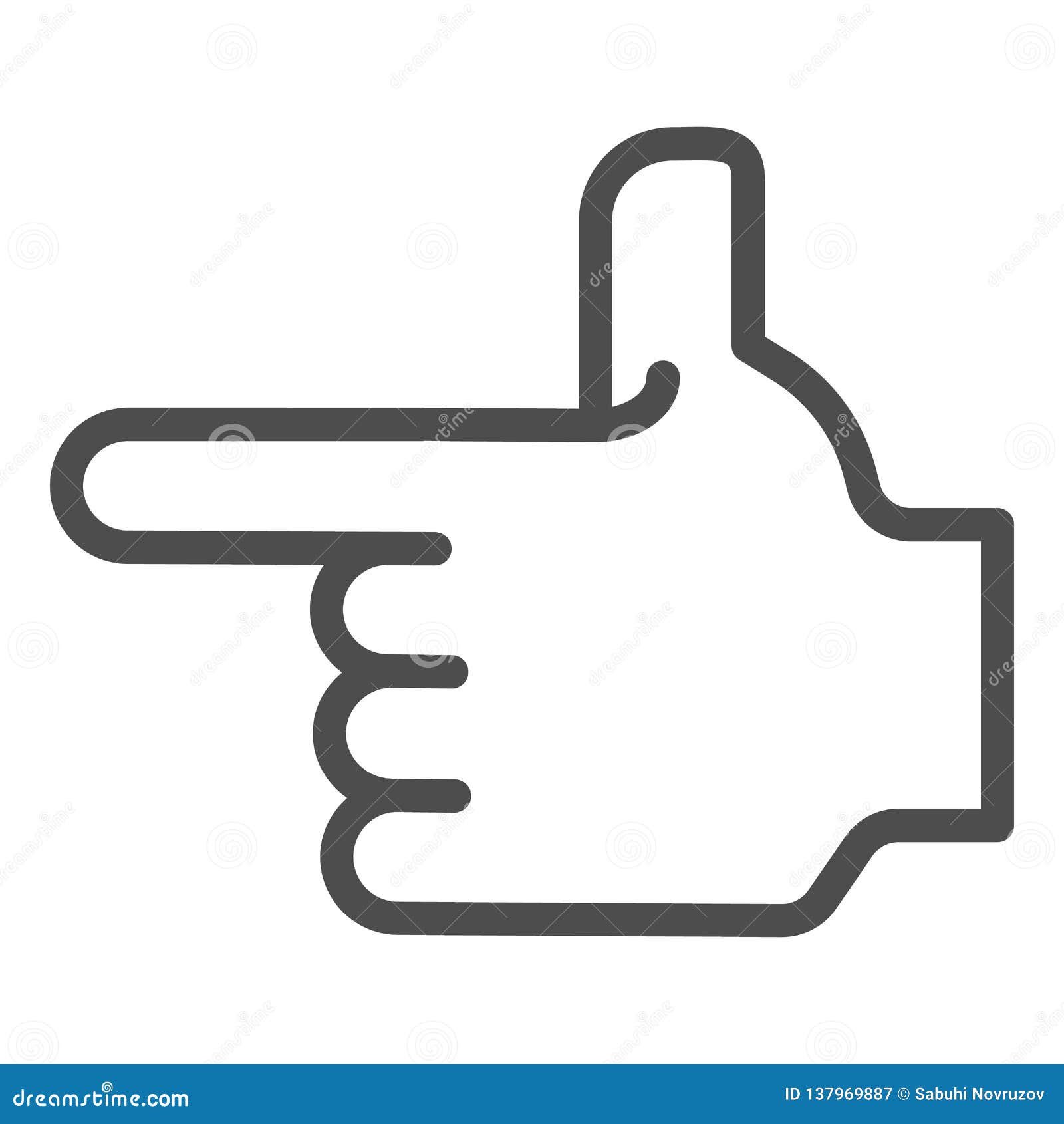 Hand Pointing Left Line Icon. Direction Vector Illustration Isolated on ...