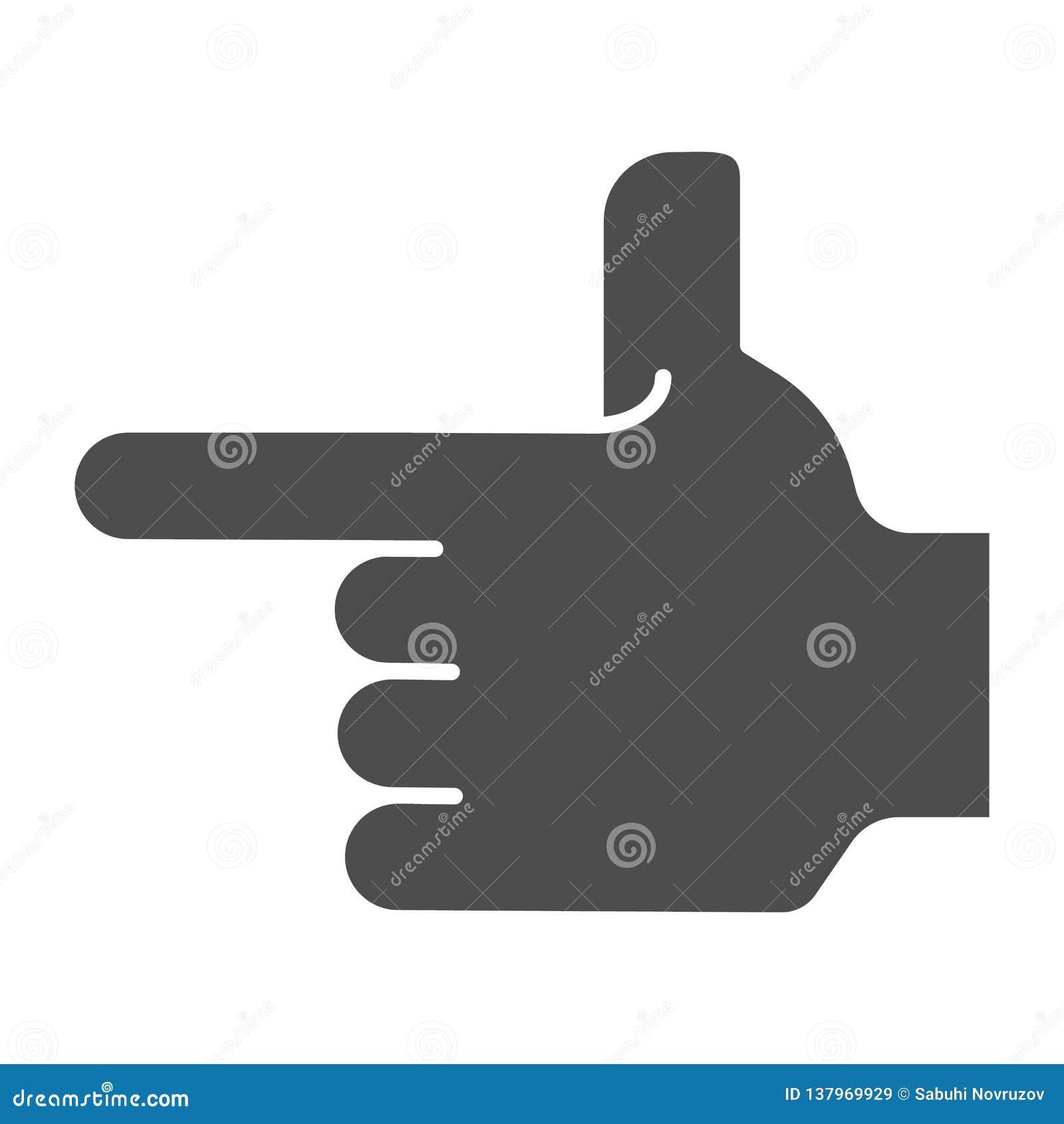Hand Pointing Left Solid Icon. Direction Vector Illustration Isolated ...