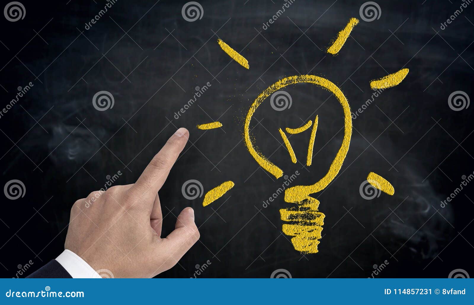 Hand Pointing on Lightbulb Concept Stock Image - Image of patent, hand ...