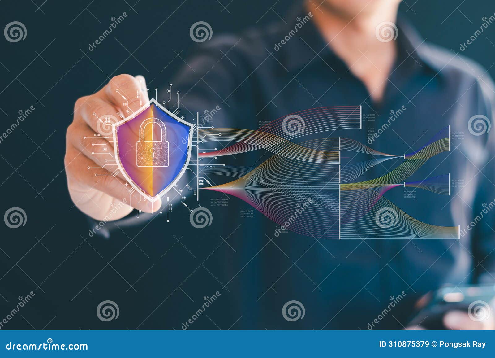 Hand Pointing at Lock Icon, Cyber Security and Privacy Concept To ...