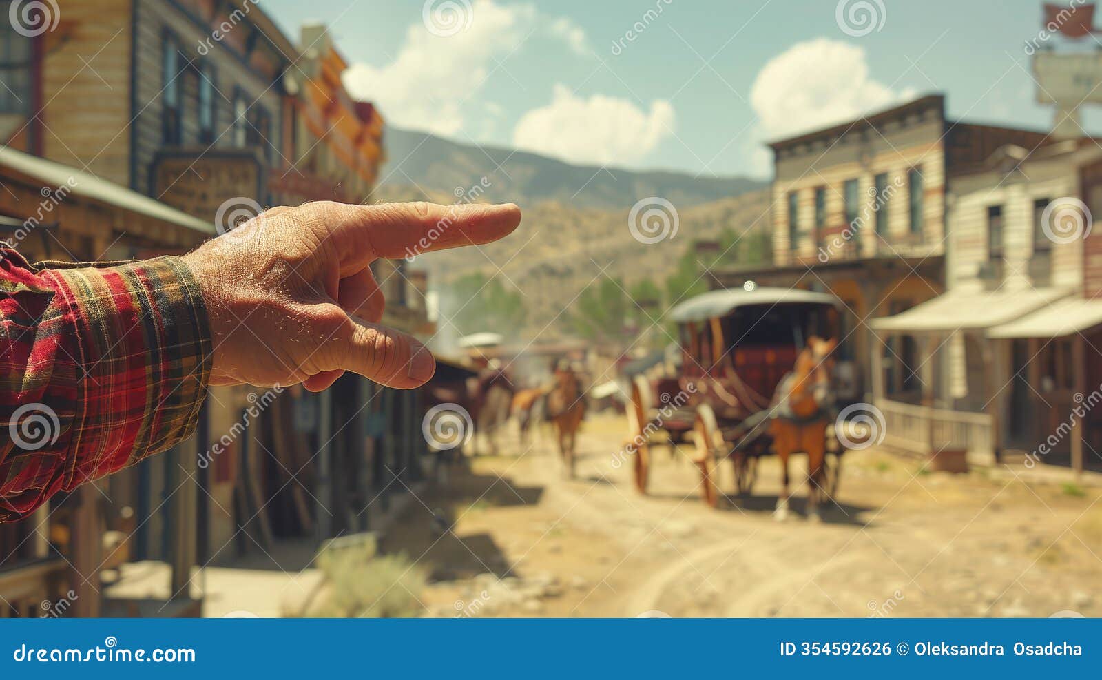A Hand Pointing in an Old Western Town Stock Photo - Image of ...
