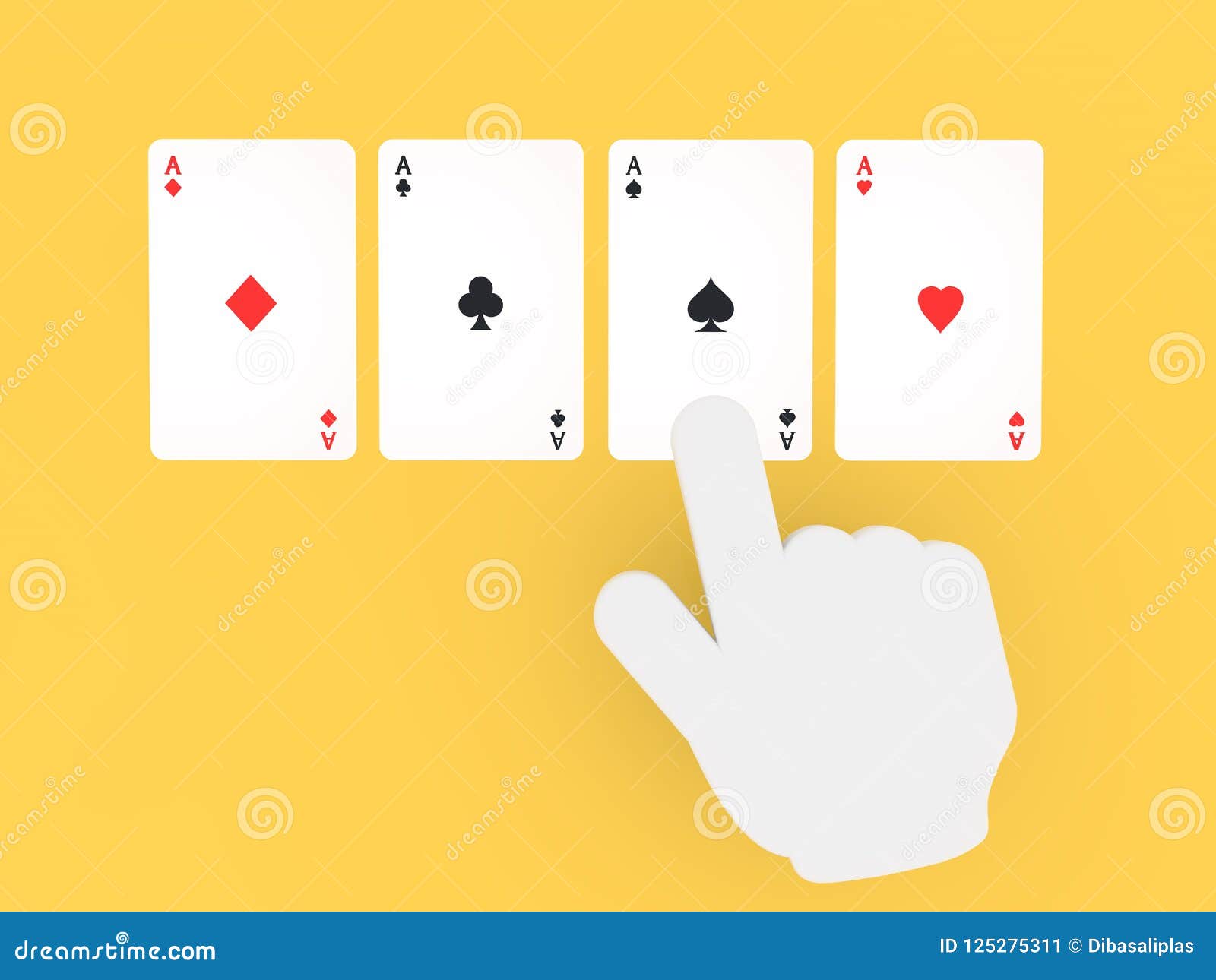 Hand Pointing on Playing Cards . Stock Illustration - Illustration of ...